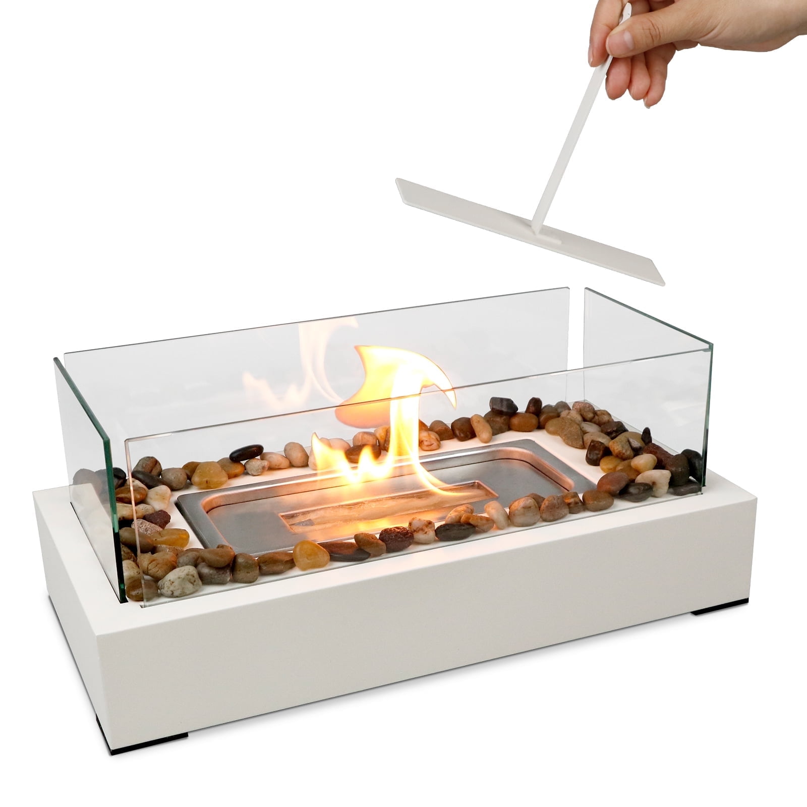 Table Fireplace for Indoor and Outdoor Use, Upgrade Fireplace with 4 ...
