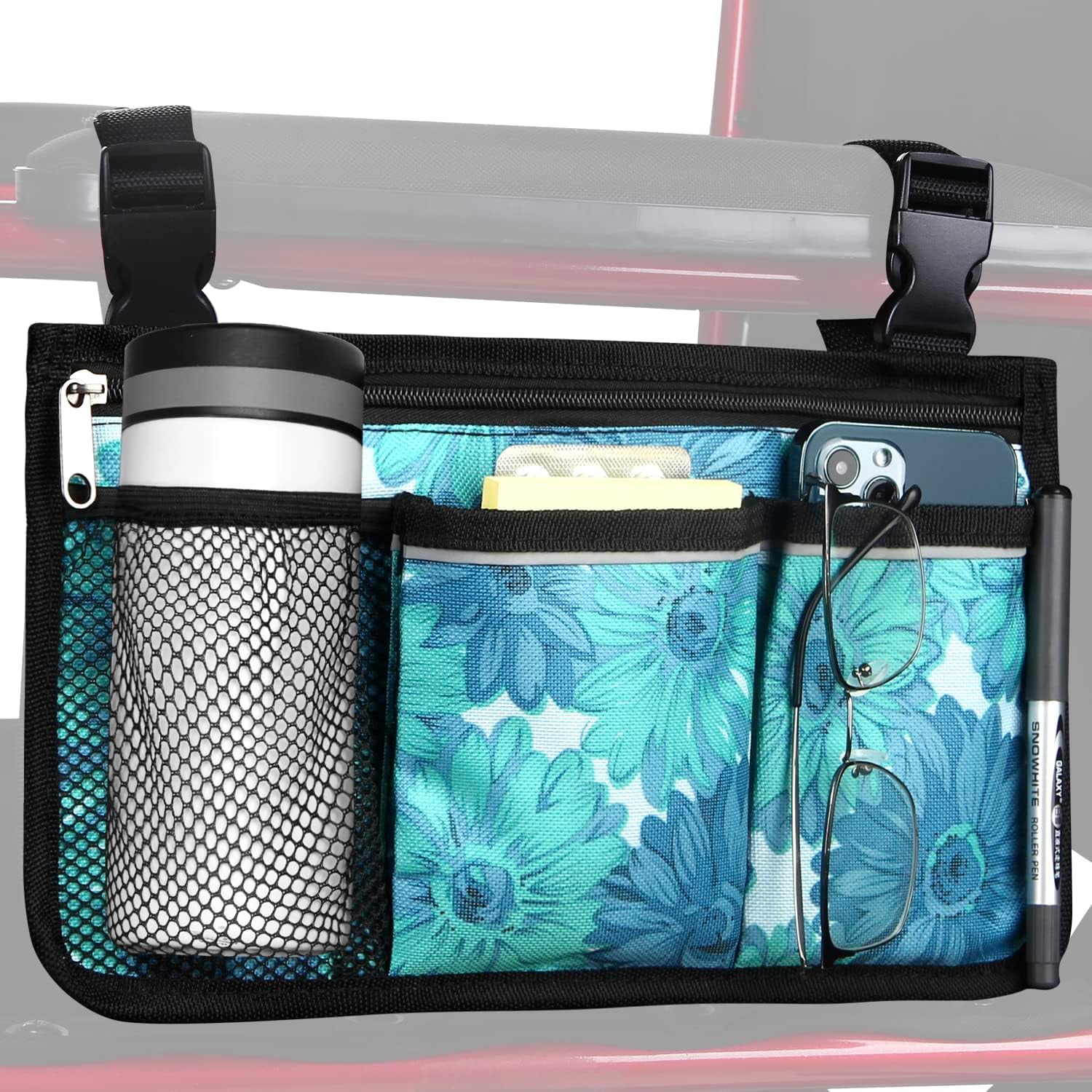 Upgrade Flower Color Wheelchair Armrest Storage Pouch, Wheelchair Side ...