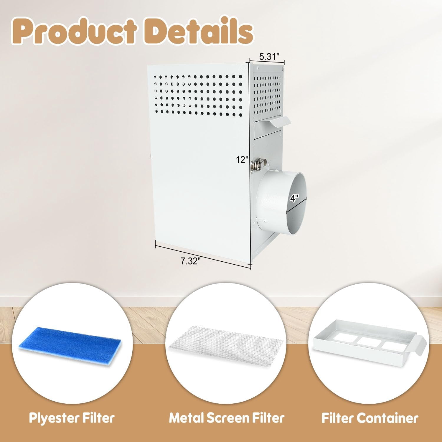 Upgrade Galvanized Steel Indoor Dryer Vent Kit, L-shape Design Dryer ...
