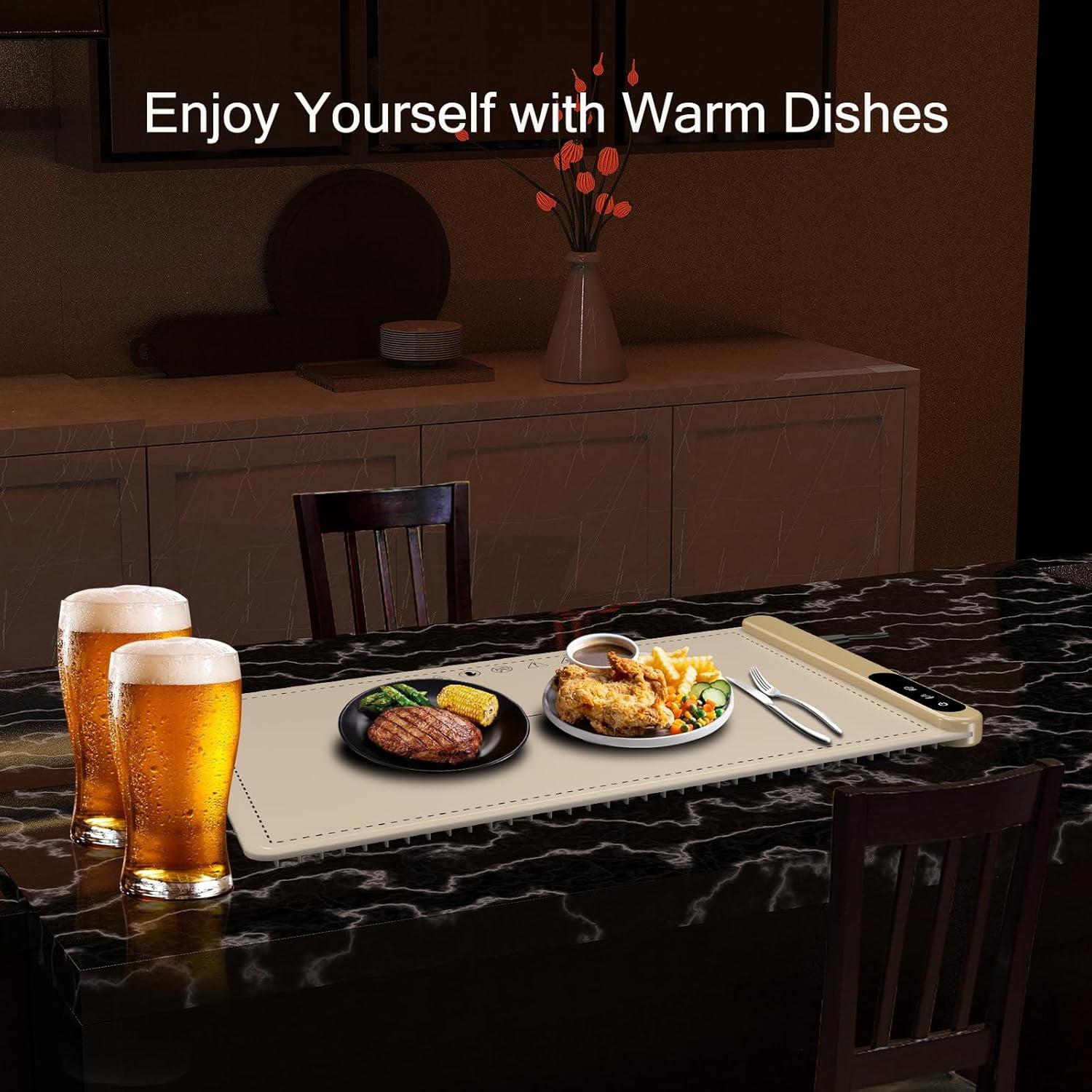 Upgrade Graphene Electric Warming Tray-Faster Heating Warming Mat for ...