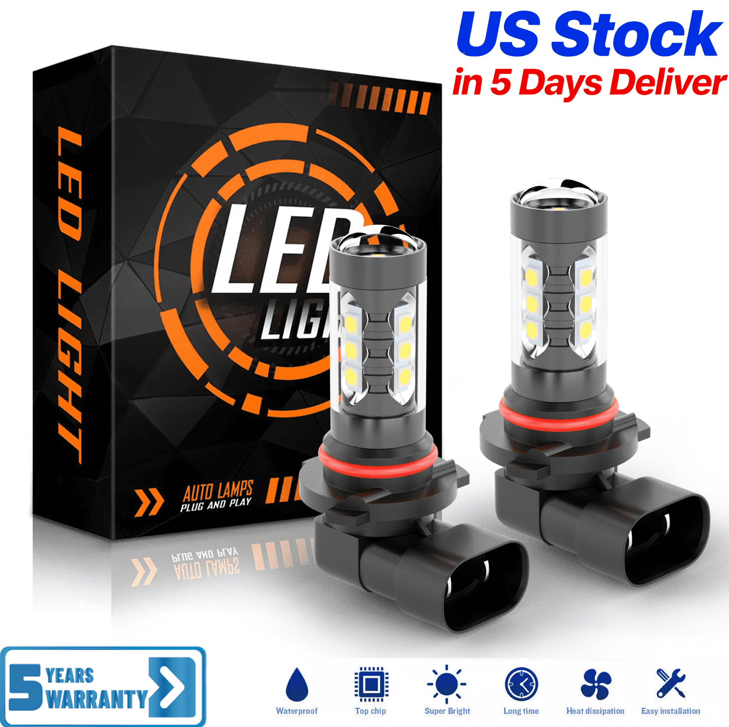 Upgrade HB4/9006 LED Fog Light Bulb, 3000K Amber Yellow Xtreme Super ...