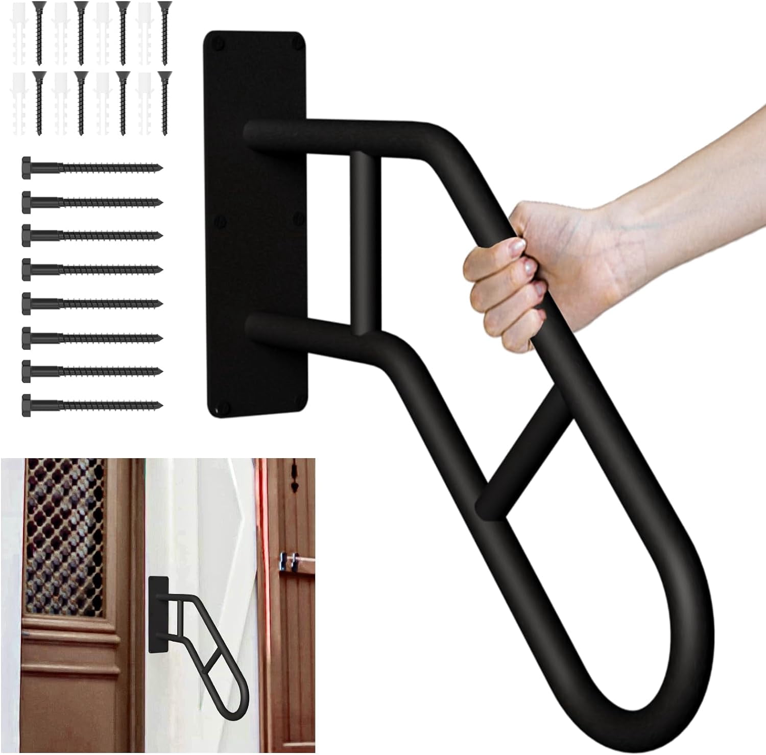 Upgrade Handrails for Outdoor Steps, 28.7” Safety Grab Bars for Stairs ...
