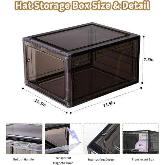 Upgrade Harder Solid Plastic Hat Organizer for Baseball Caps, 8 Pack ...