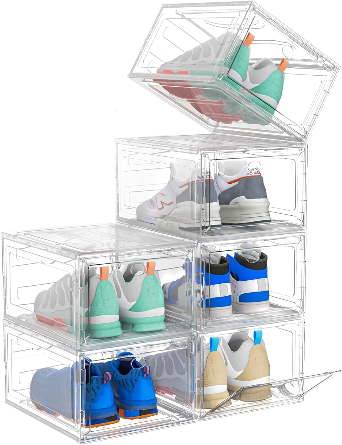 Upgrade Harder Solid Plastic Shoe Organizer, Shoe Storage with Magnetic ...