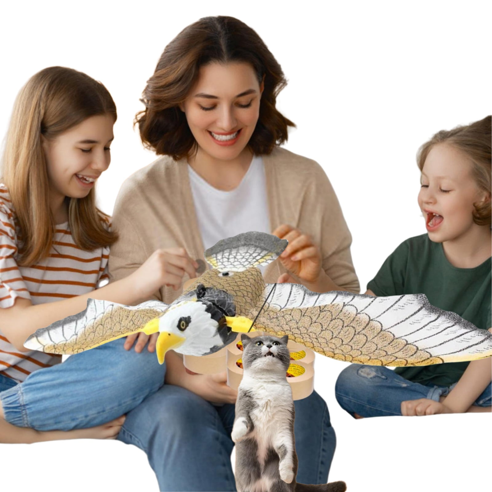 Upgrade Interactive Cat Toys Flying Bird, 2025 New Motion Activated ...