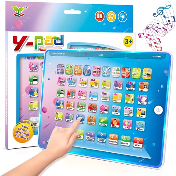 Upgrade Kids Tablet, Boys Girls Learning Pad with LED Light Teach ...