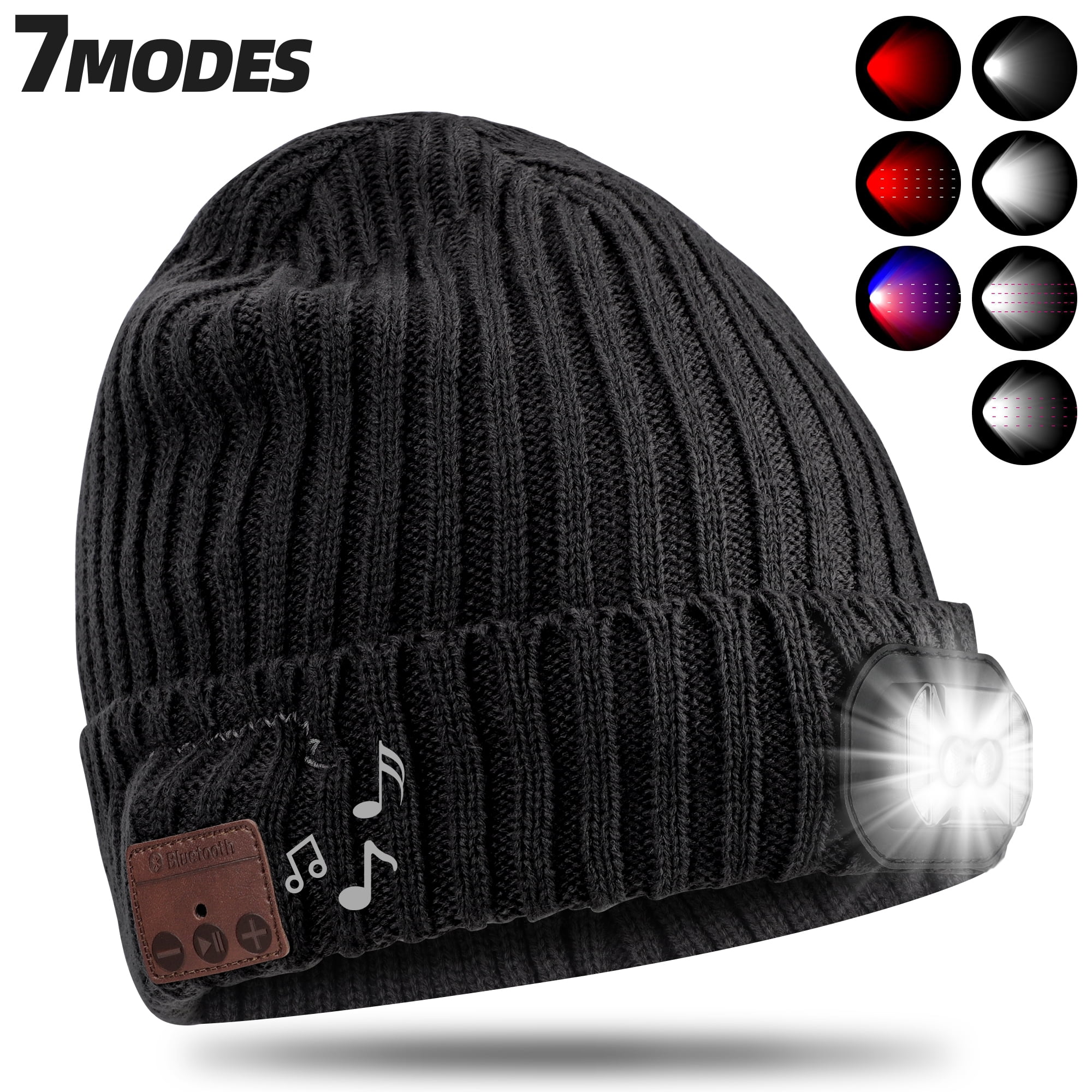 Upgrade LED Bluetooth Beanie with Light, Unisex USB Rechargeable ...