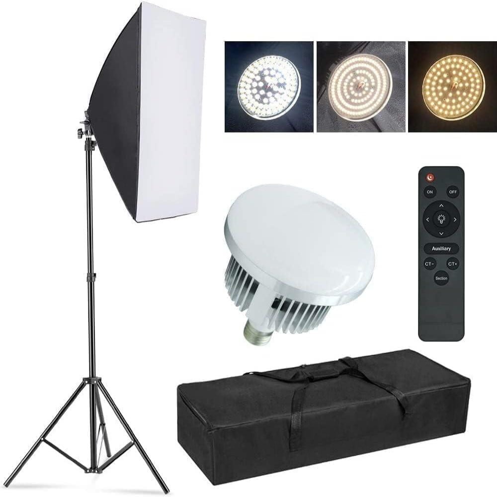 【Upgrade LED】 Softbox Lighting Kit, Photography Studio Light with 19.7 ...