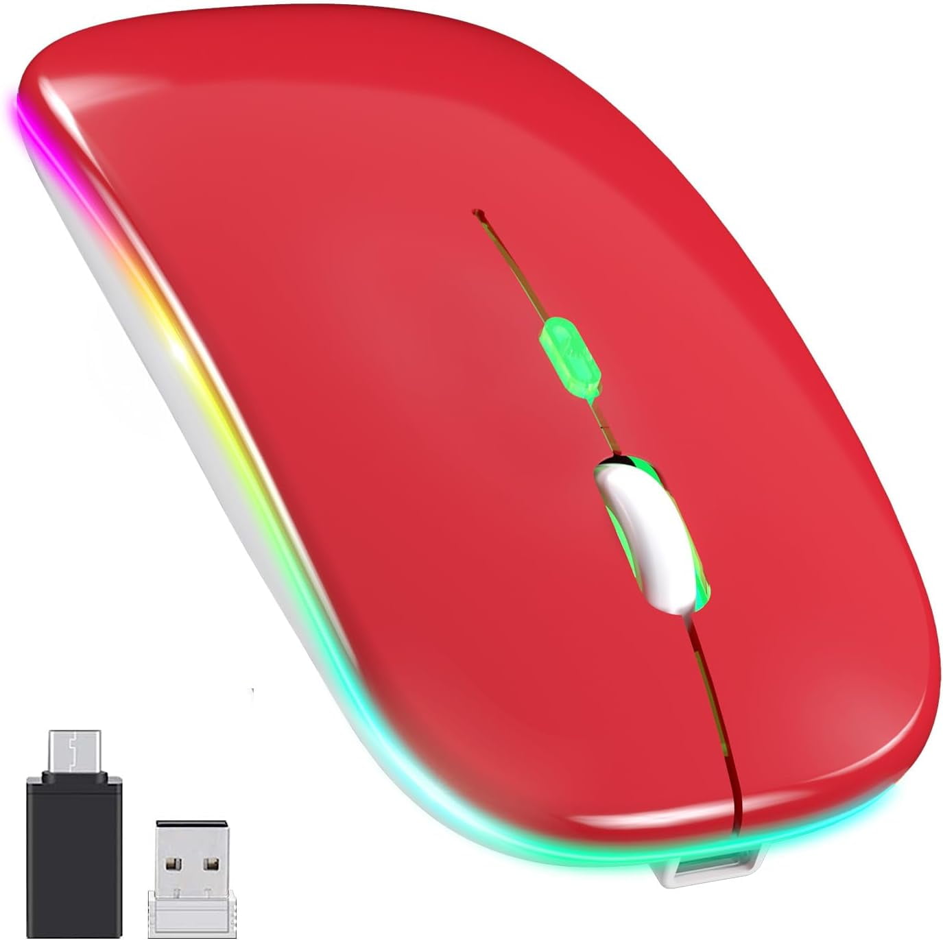 【Upgrade】 LED Wireless Mouse, Slim Silent Mouse 2.4G Portable Mobile ...