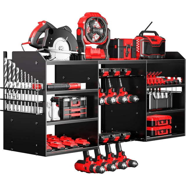 Upgrade Large Power Tool Organizer Wall Mount, Cordless Tool Storage ...