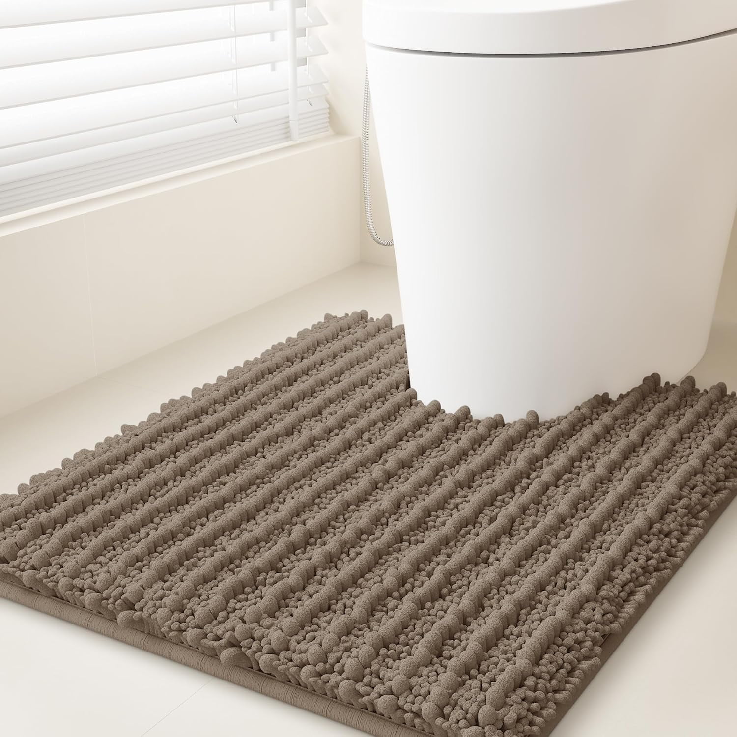 Upgrade Luxury Dark Beige Toilet Bathroom Rug Mat 24" X 20" Contour Rug ...