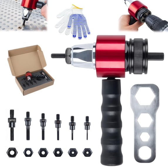 Upgrade M3-M8/M10 Electric Rivet Gun Adapter Kit, Rivet Gun Adapter for ...
