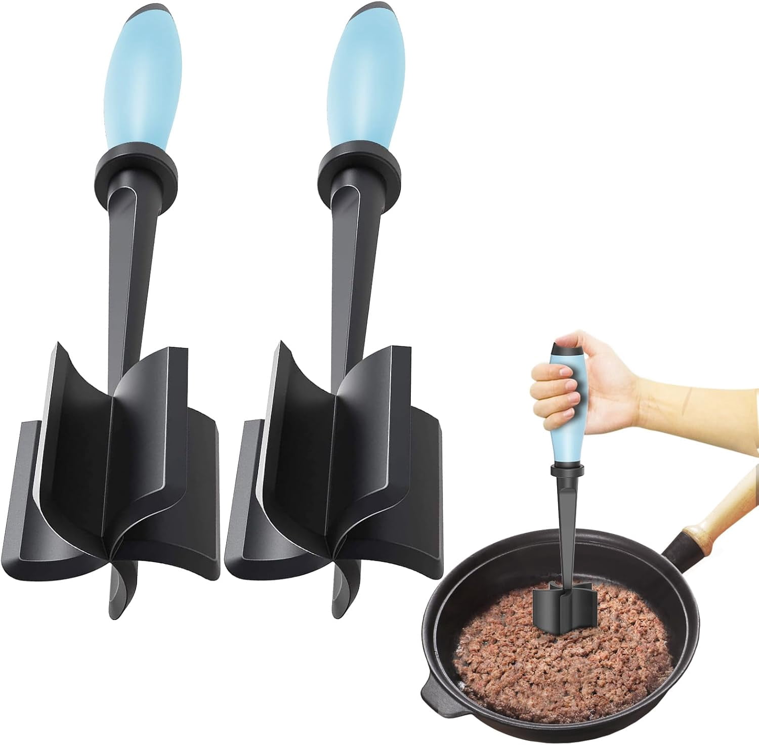 Upgrade Meat Chopper, Heat Resistant Meat Masher for Hamburger Meat ...