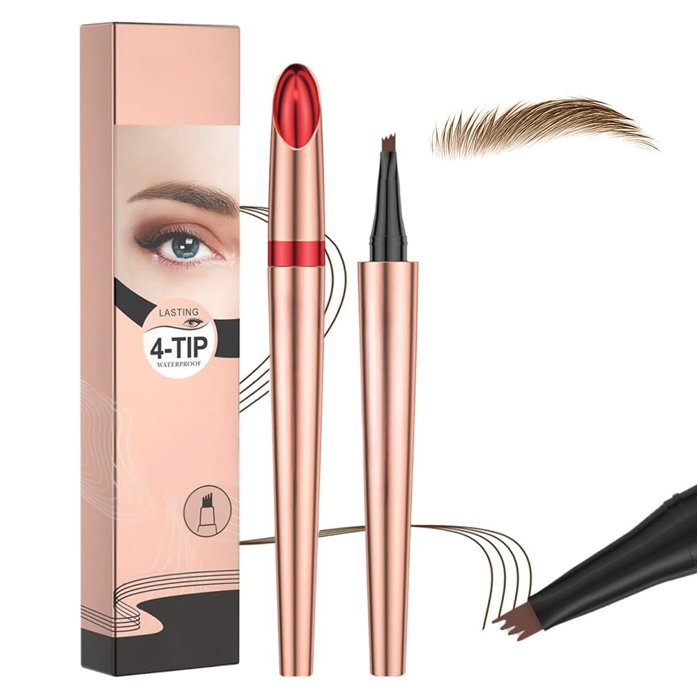 Upgrade Microblading Eyebrow Pencil, 3D Waterproof 4-Tip Eyebrow Pen ...