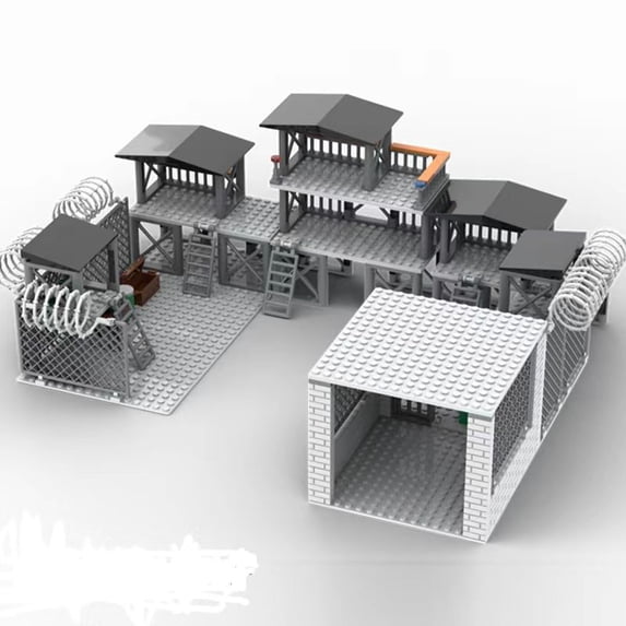 Upgrade Military Base Building Block Sets DIY WW2 Army War scene model ...