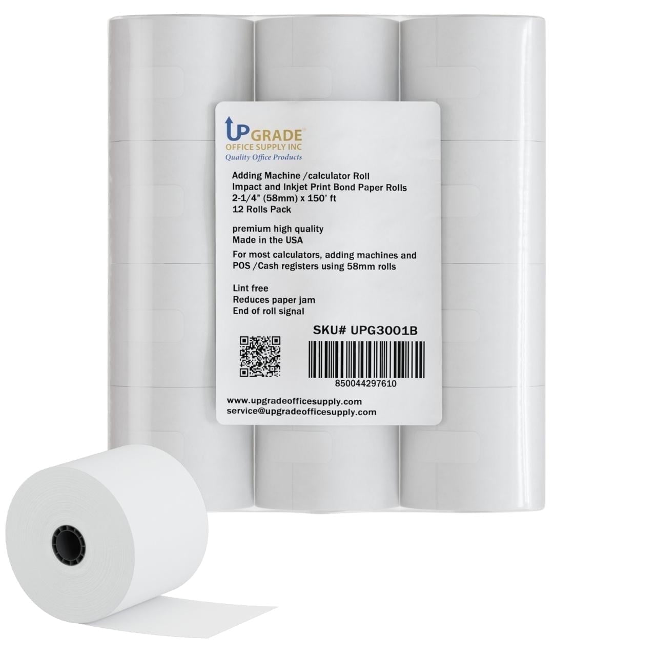 Upgrade Office Supply Receipt Paper Roll (Calculator/POS), 2-1/4” x ...
