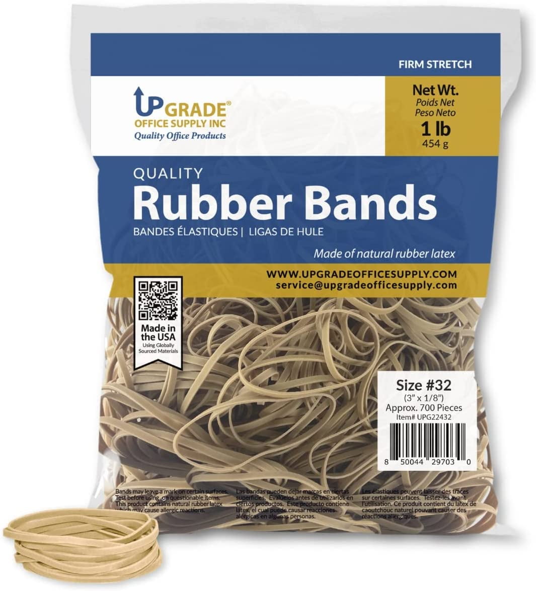 Upgrade Office Supply UPG22432 Rubber Bands Size 32 3 x 1/8 1 lb Bag ...