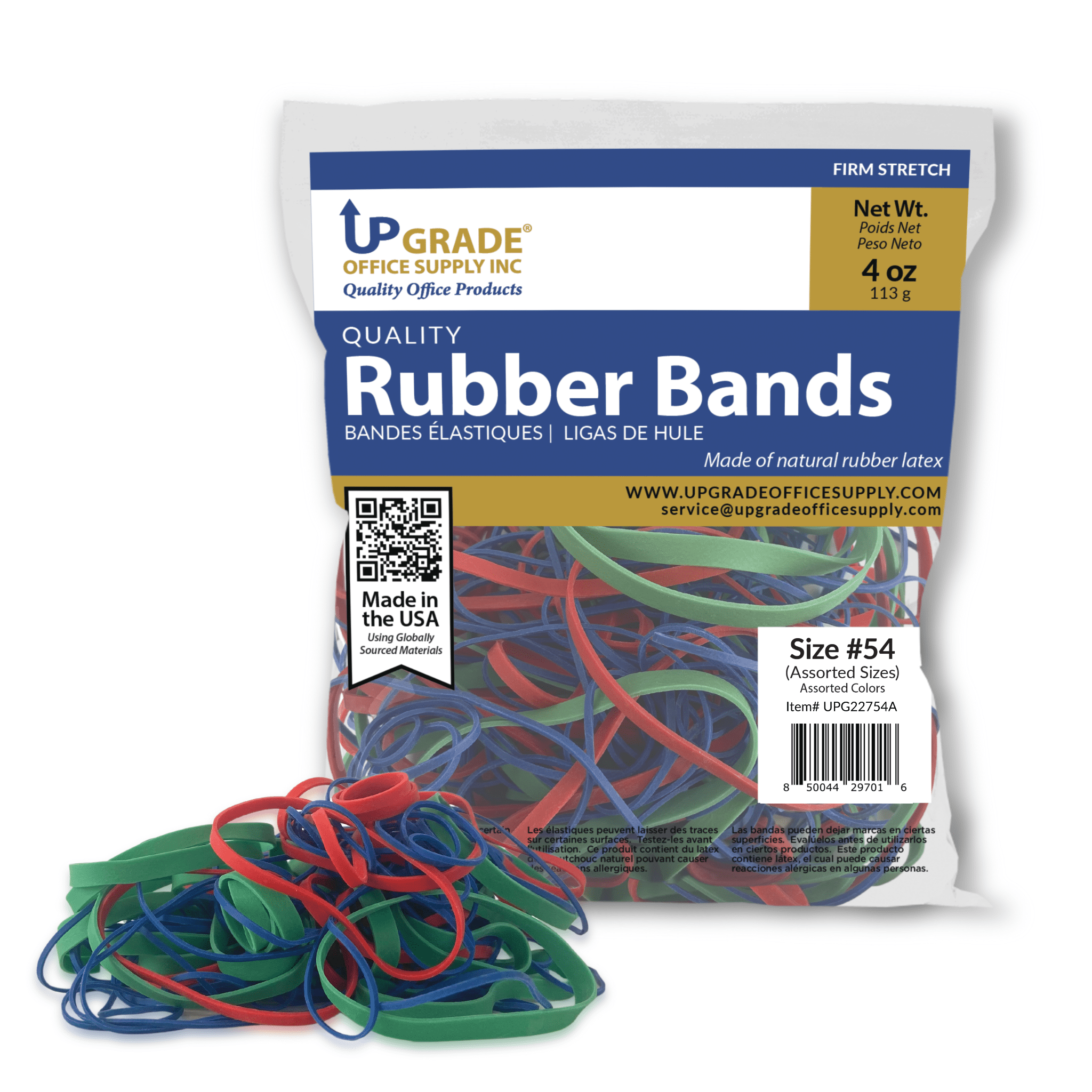 Upgrade Office Supply UPG22754A Rubber Bands Size #54 Assorted Sizes 4 ...