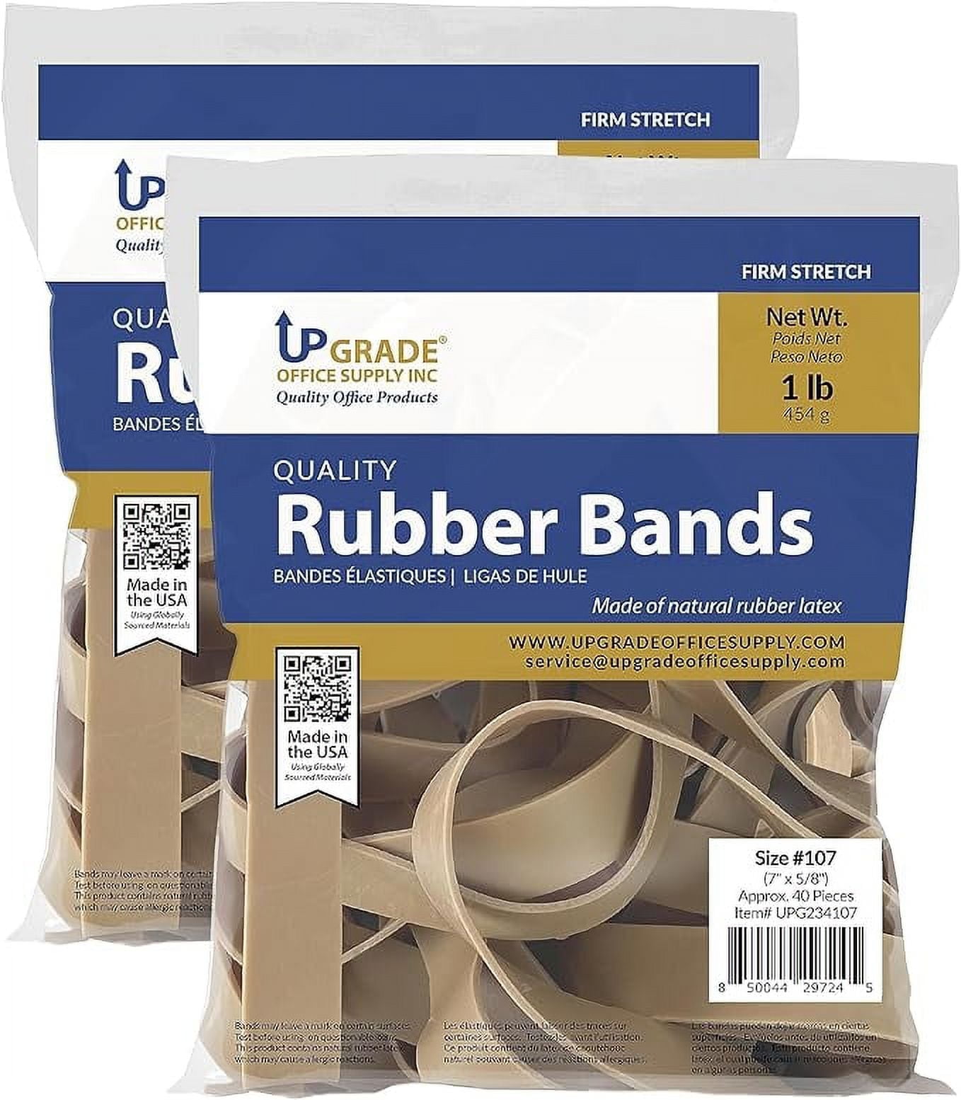 Upgrade Office Supply UPG23410PK2 Rubber Bands Size 10 1-1/4 x 1/16 1 ...