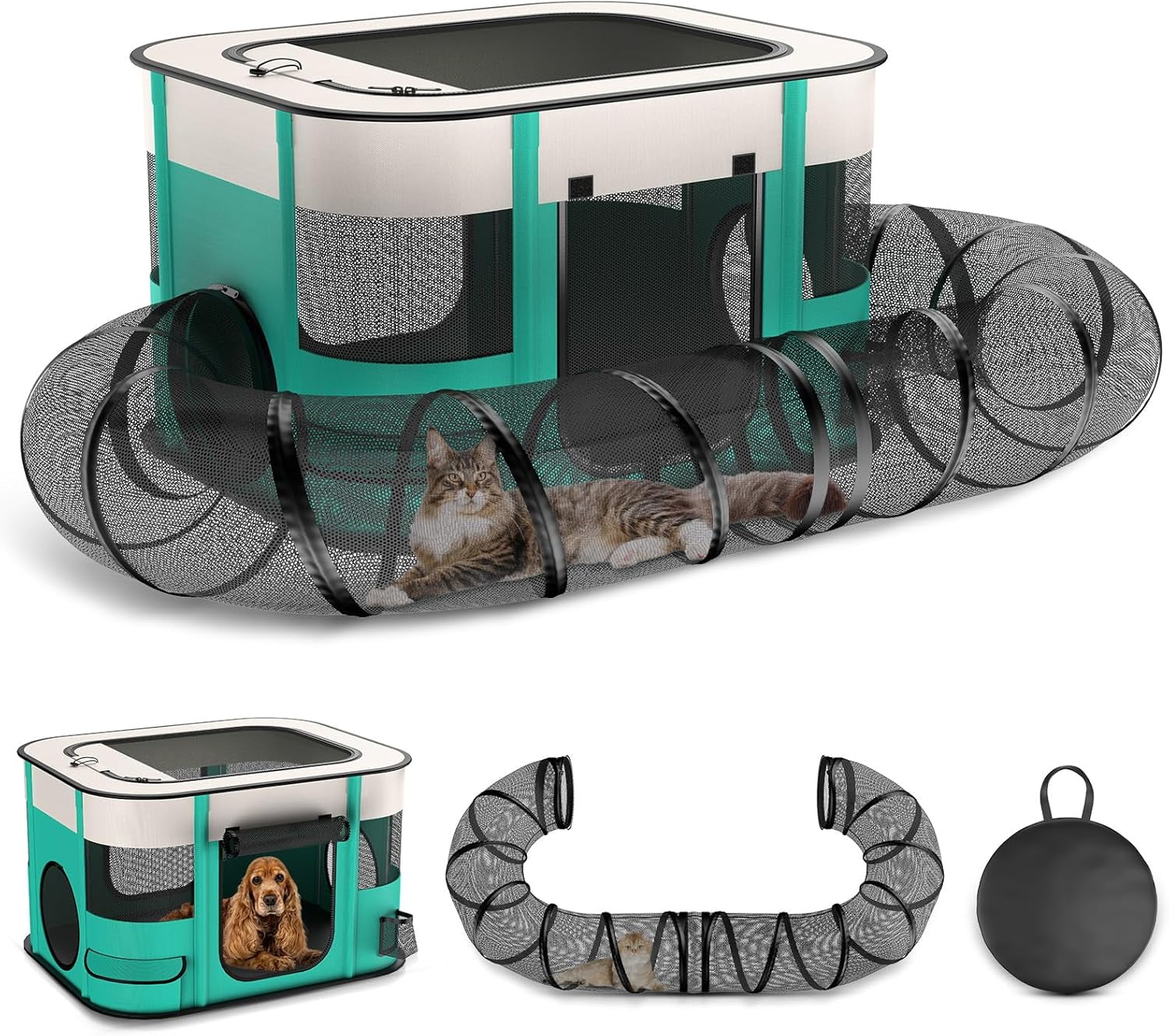 Upgrade Outdoor Cat Enclosure, Outdoor Cat Playpen Enclosed, Portable ...
