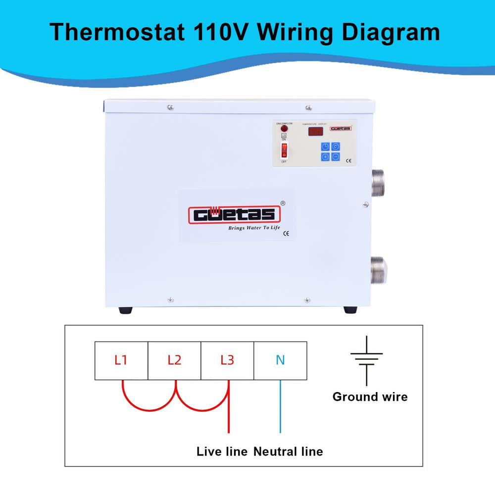 Upgrade Pool Heater, 11KW 220V Thermostat Electric Swimming Pool Heater ...
