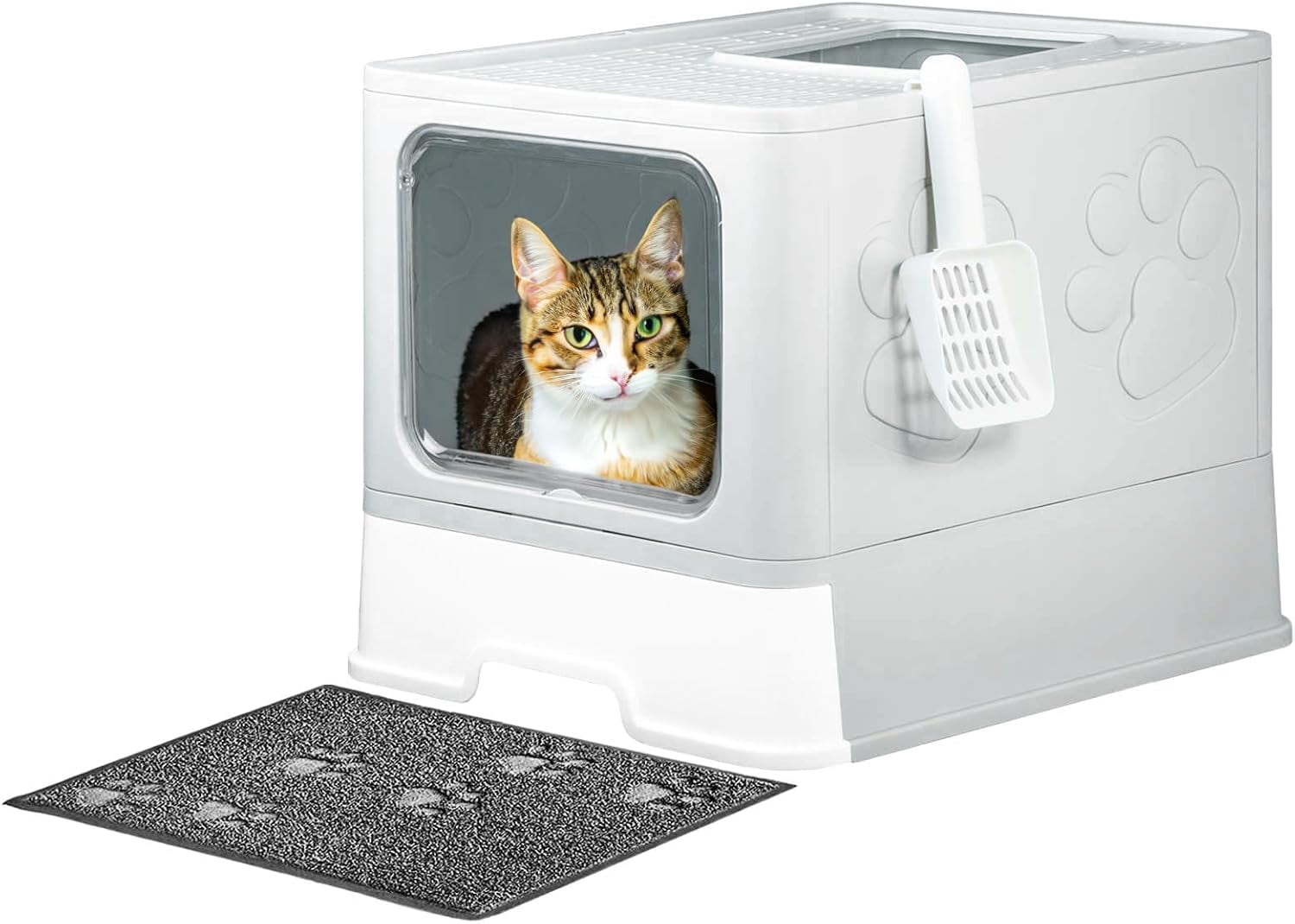 Upgrade Portable Litter Box, Top Entry Cat Litter Box with Lid, No ...