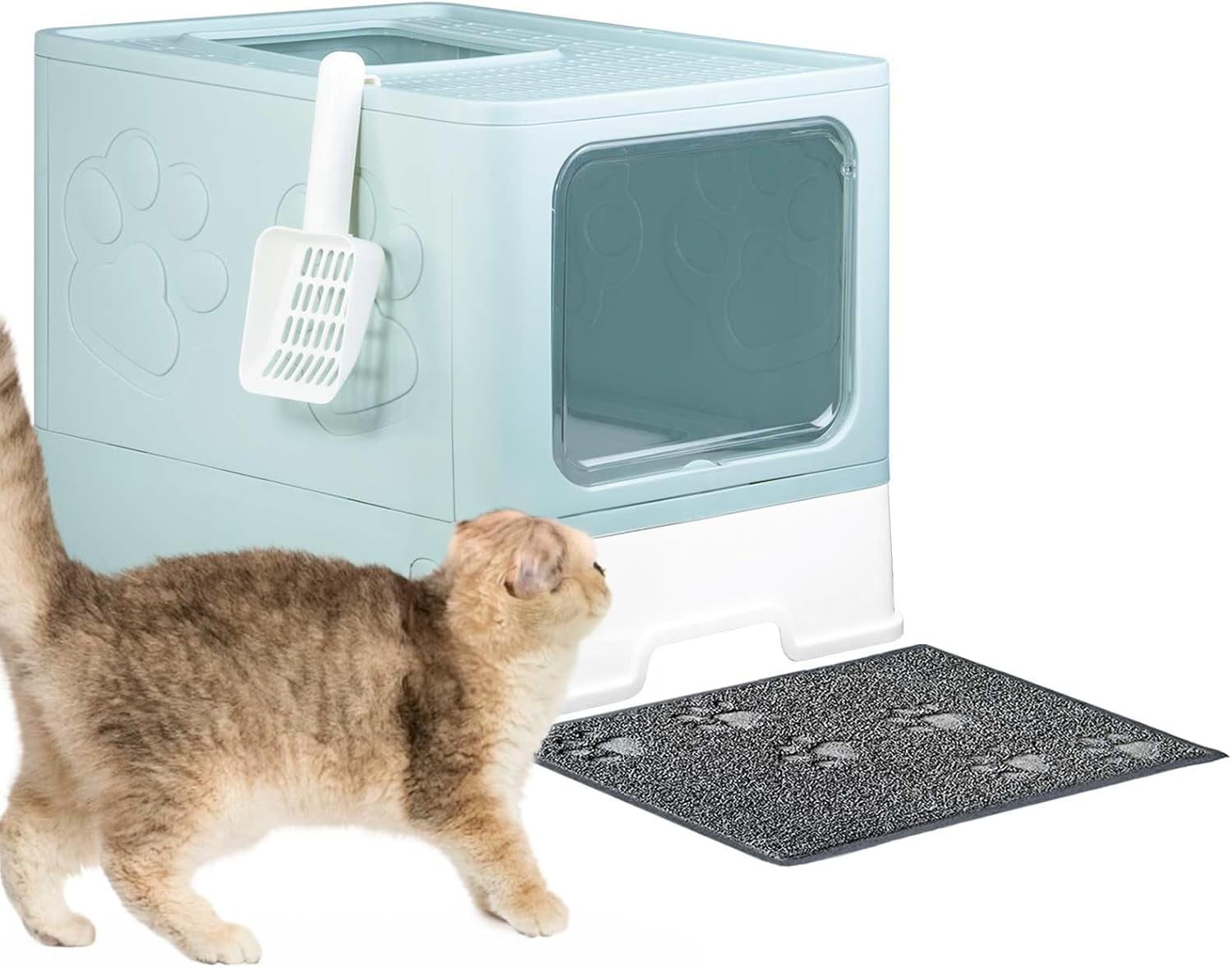 Upgrade Portable Litter Box, Top Entry Cat Box with Lid, No Leakage ...