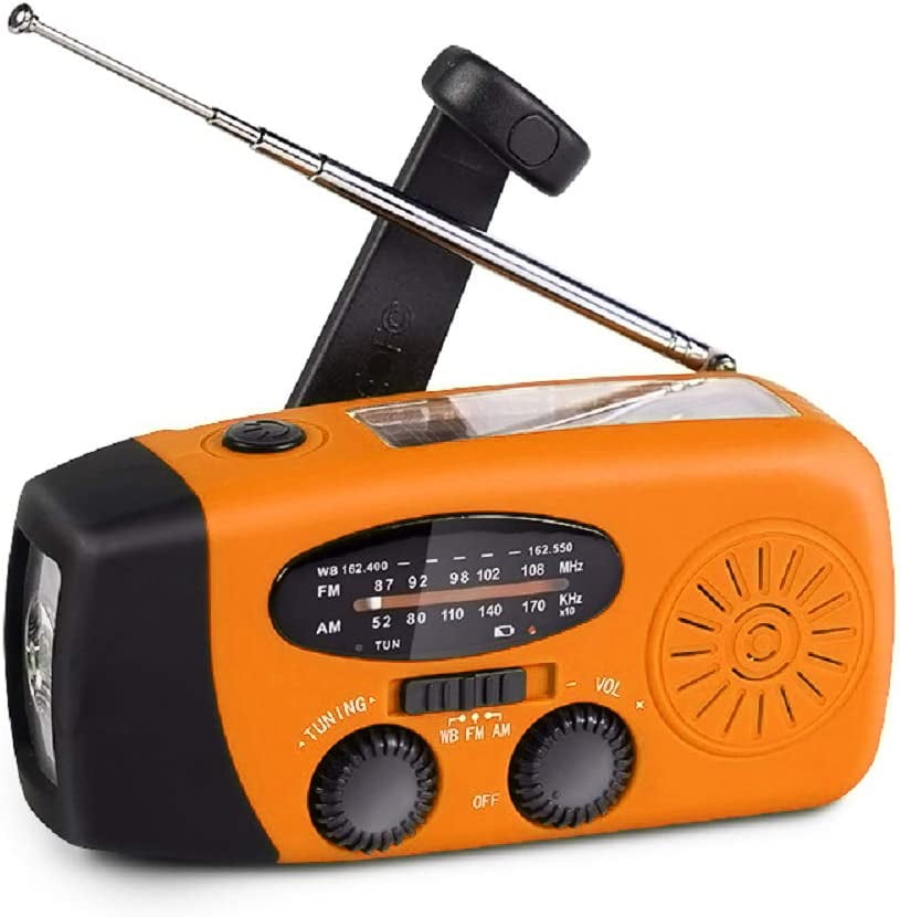 Upgrade Portable Solar Emergency Weather Radio Hand Crank AM/FM NOAA ...