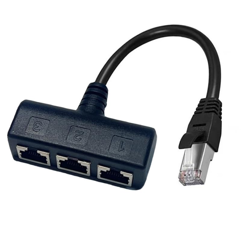 【Upgrade】RJ45 Ethernet Splitter Cable, RJ45 1 Male to 3 Female Network ...