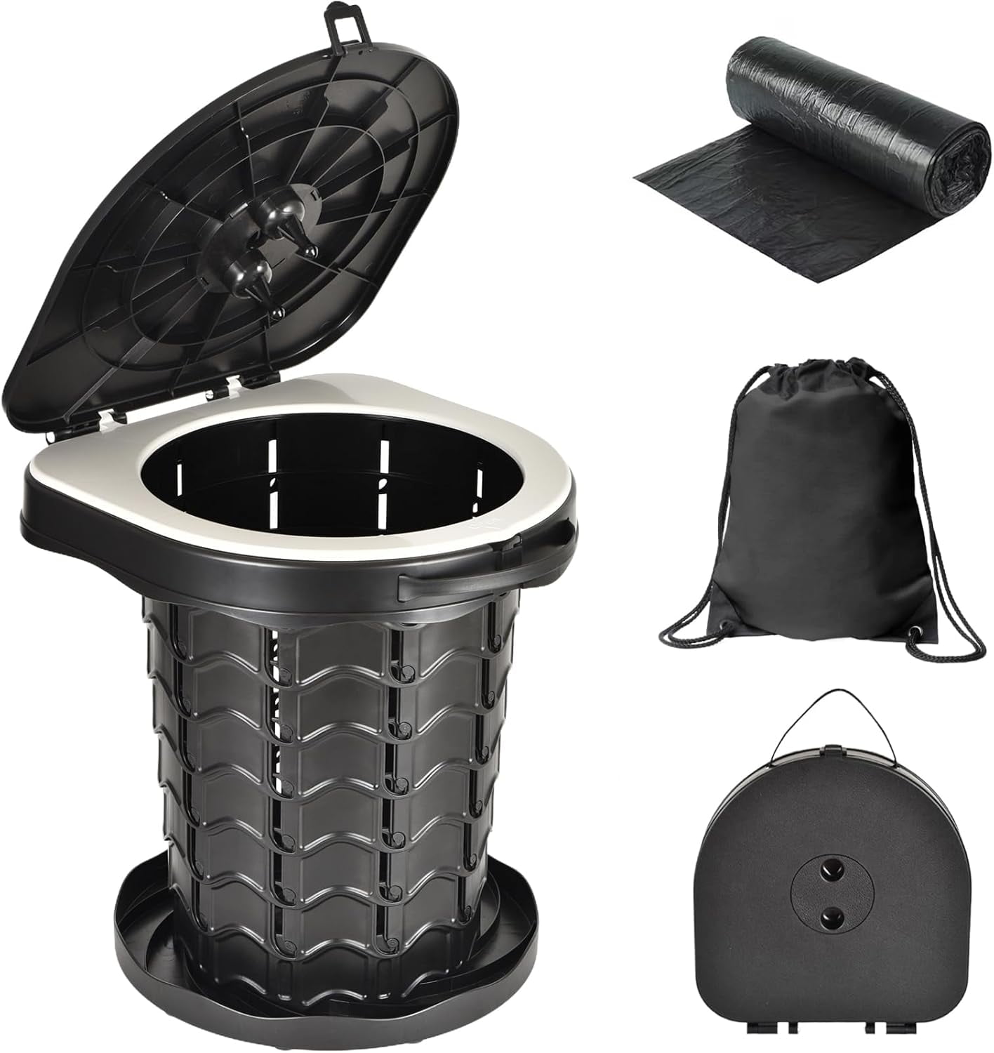 Upgrade Retractable Portable Toilet Travel Toilet Adjustable Height ...