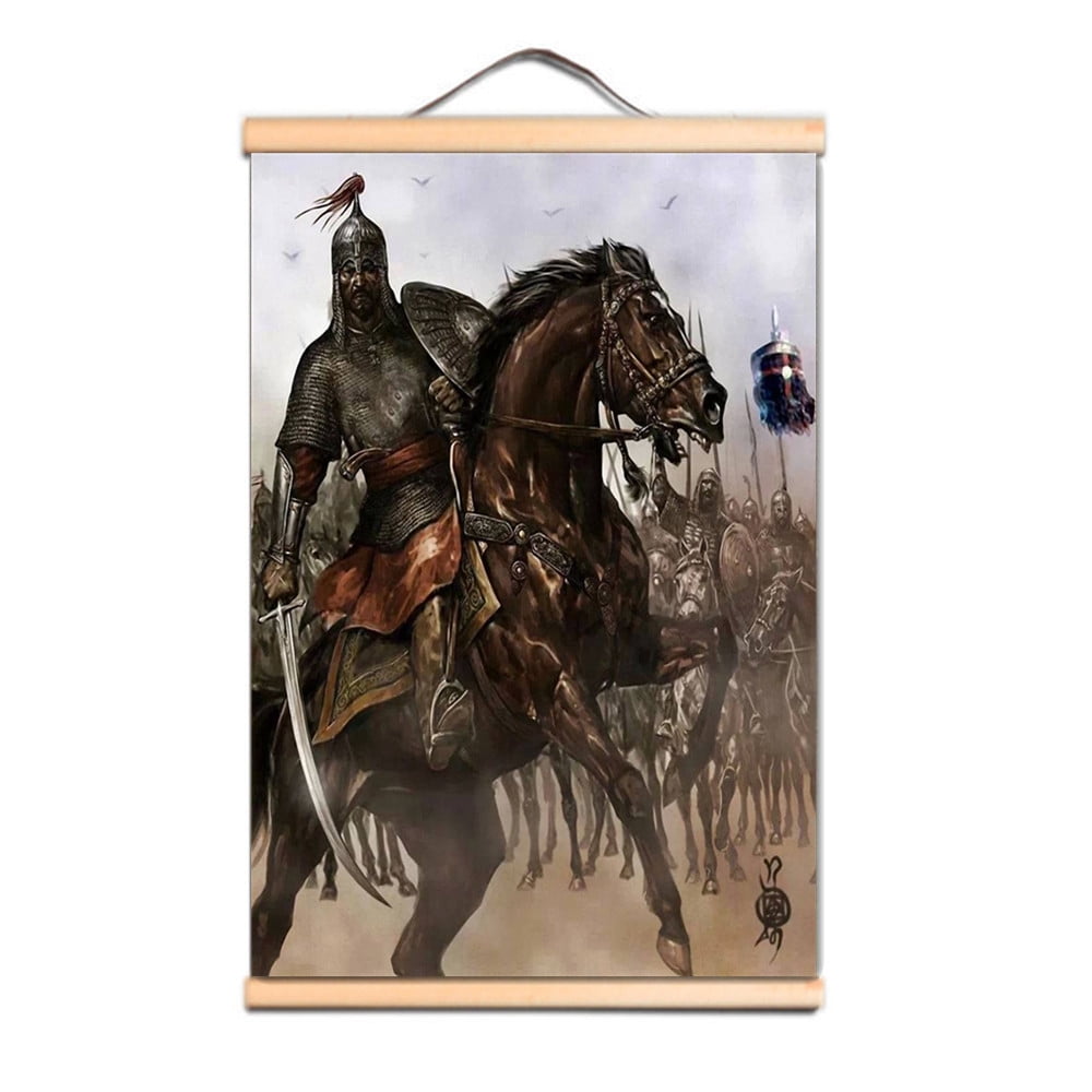 Upgrade Your Room Home Wall Decor with This Armor Warrior Canvas Scroll ...