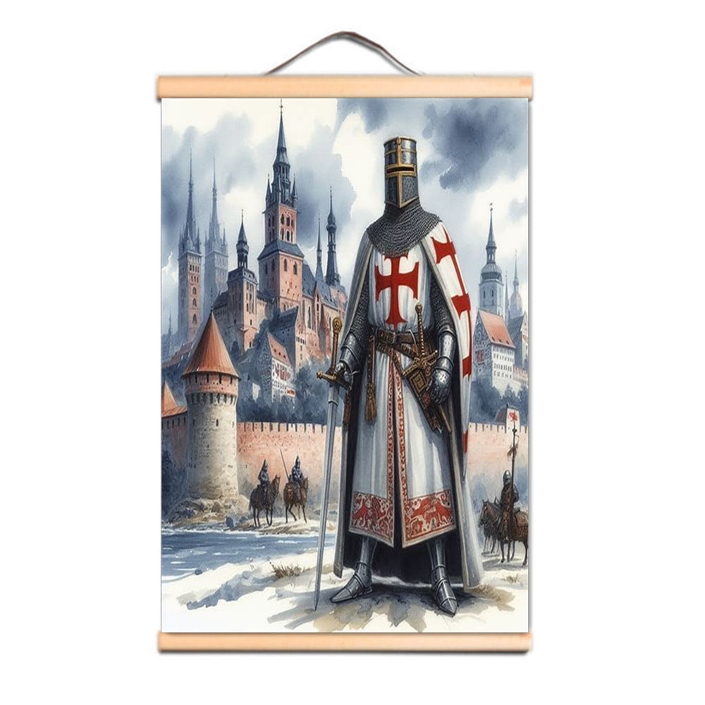 Upgrade Your Room Home Wall Decor with This Armor Warrior Canvas Scroll ...