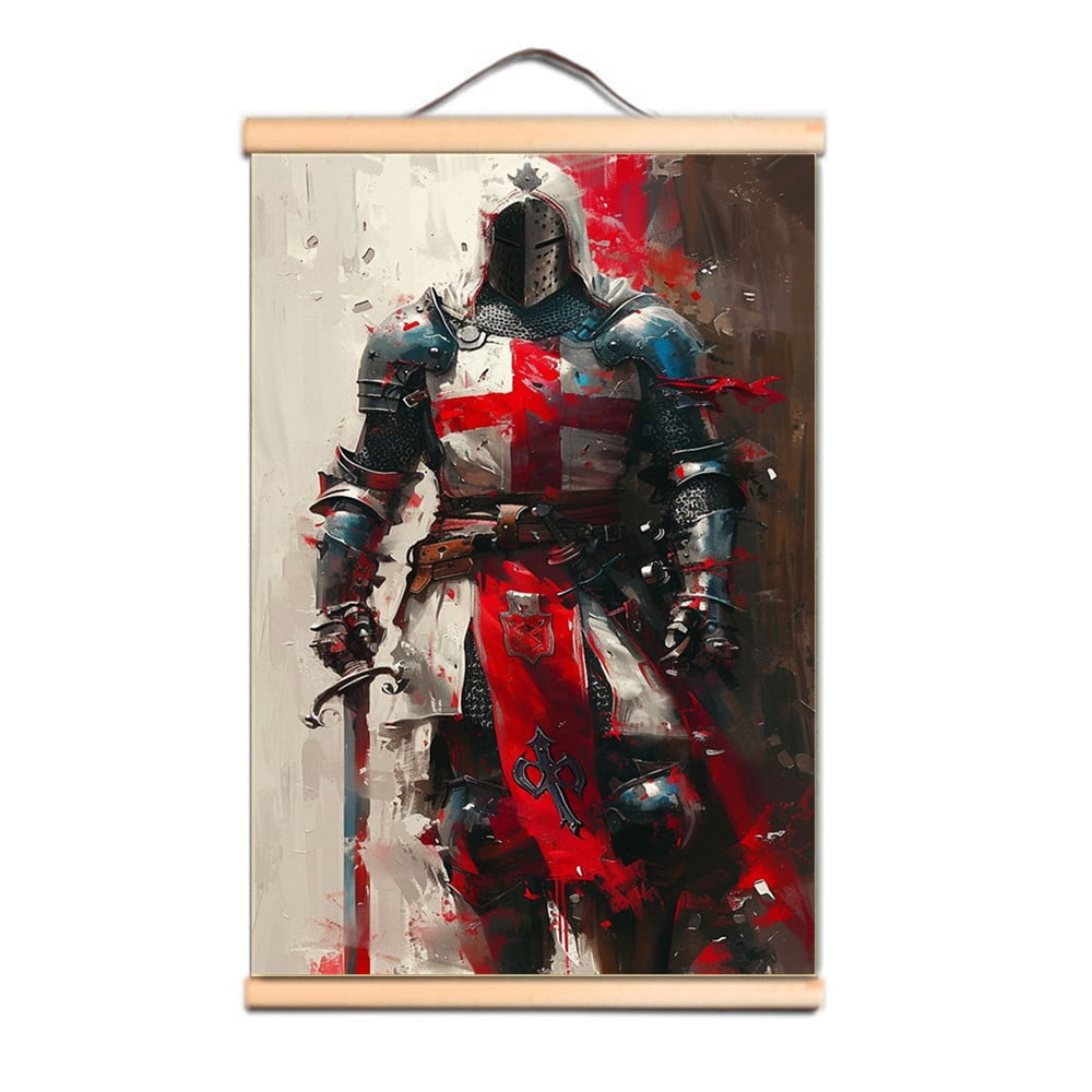 Upgrade Your Room Wall Decor with This Armor Warrior Canvas Scroll ...
