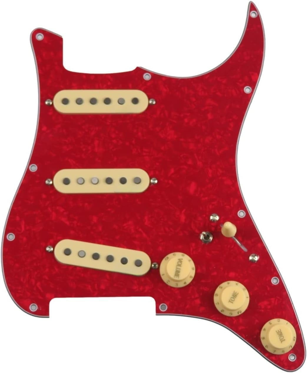 Upgrade SSS Prewired Guitar Strat Pickguard Set Alnico V Single Coil ...