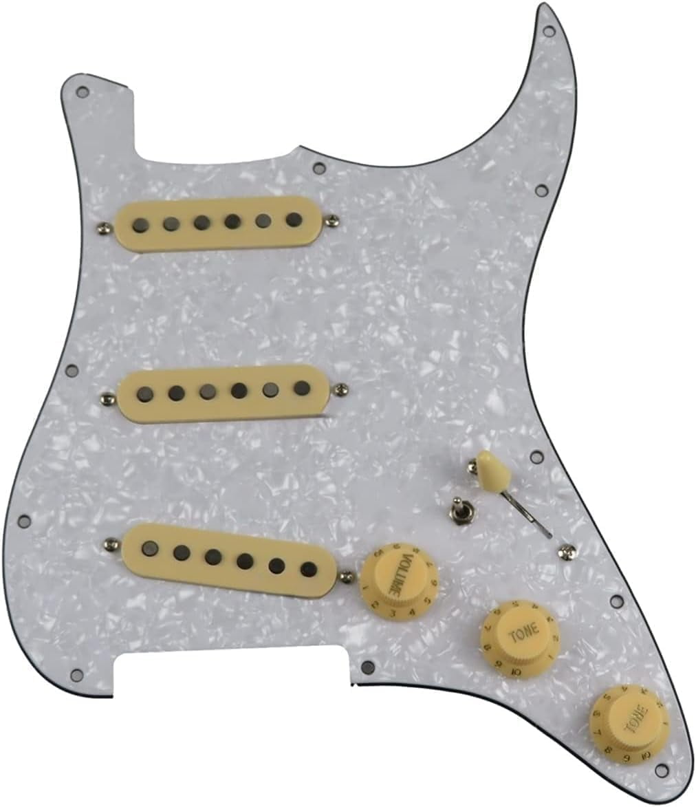 Upgrade SSS Prewired Guitar Strat Pickguard Set Alnico V Single Coil ...
