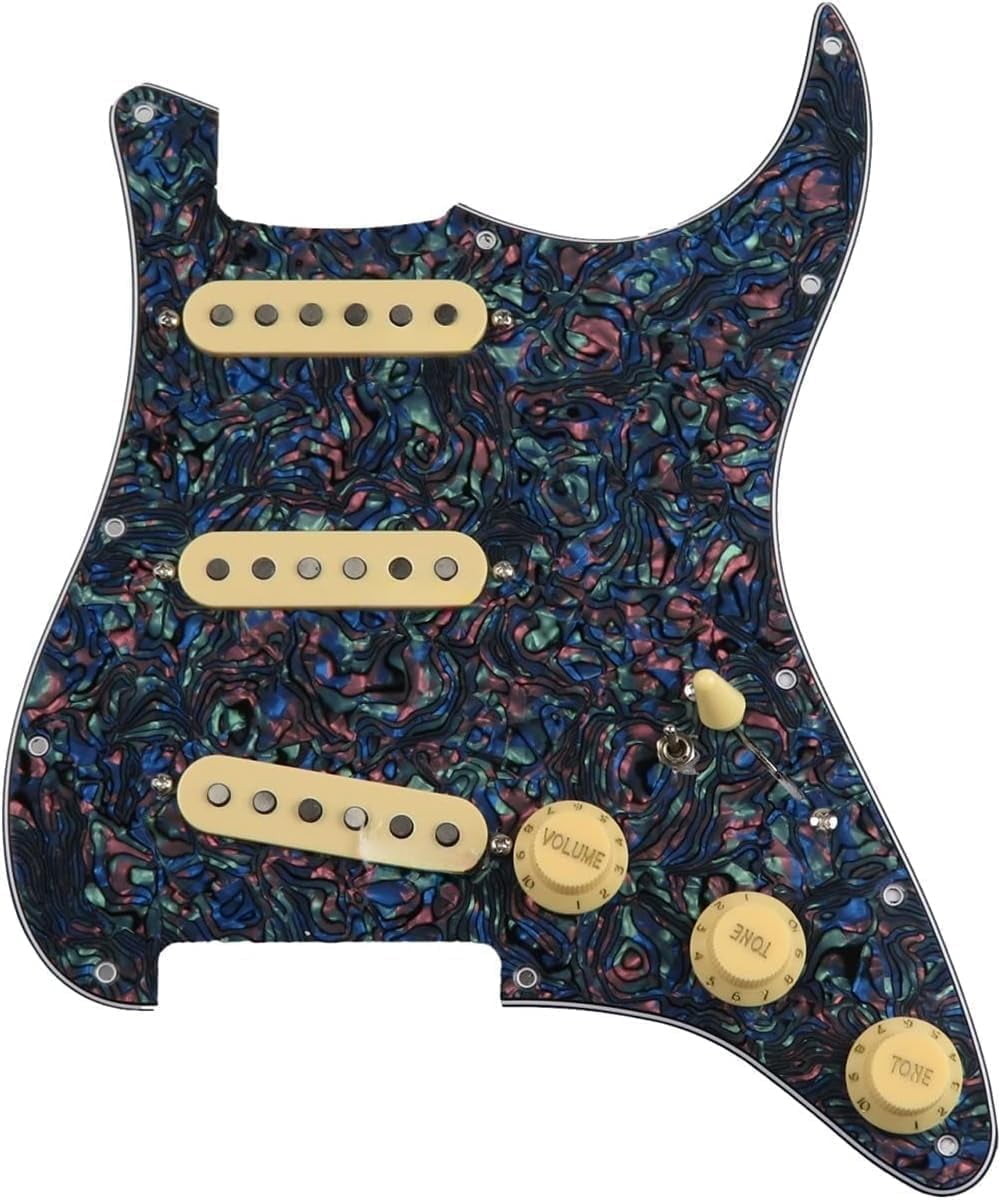 Upgrade SSS Prewired Guitar Strat Pickguard Set Alnico V Single Coil ...