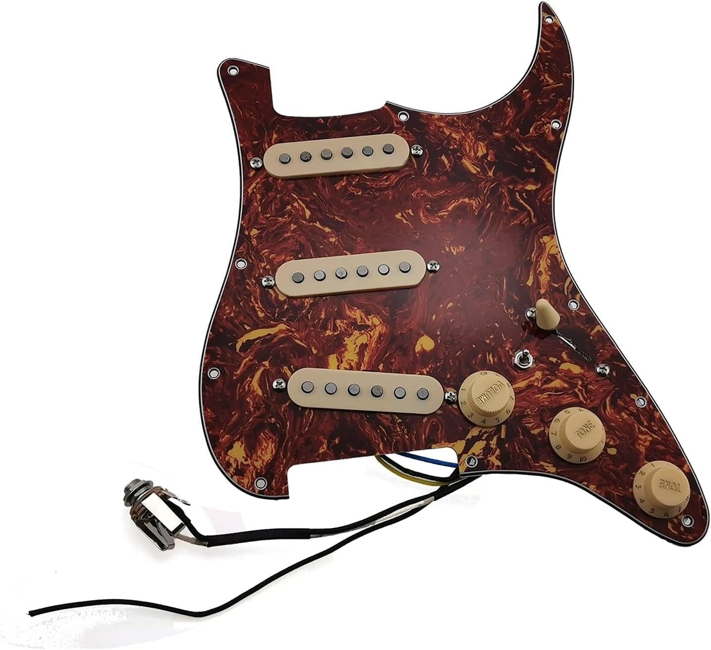 Upgrade SSS Prewired Guitar Strat Pickguard Set Alnico V Single Coil ...