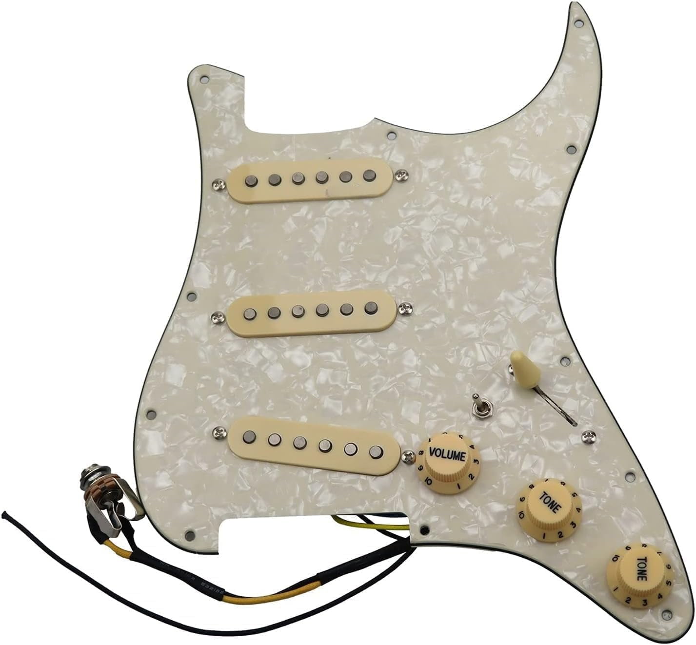 Upgrade SSS Prewired Guitar Strat Pickguard Set Alnico V Single Coil ...