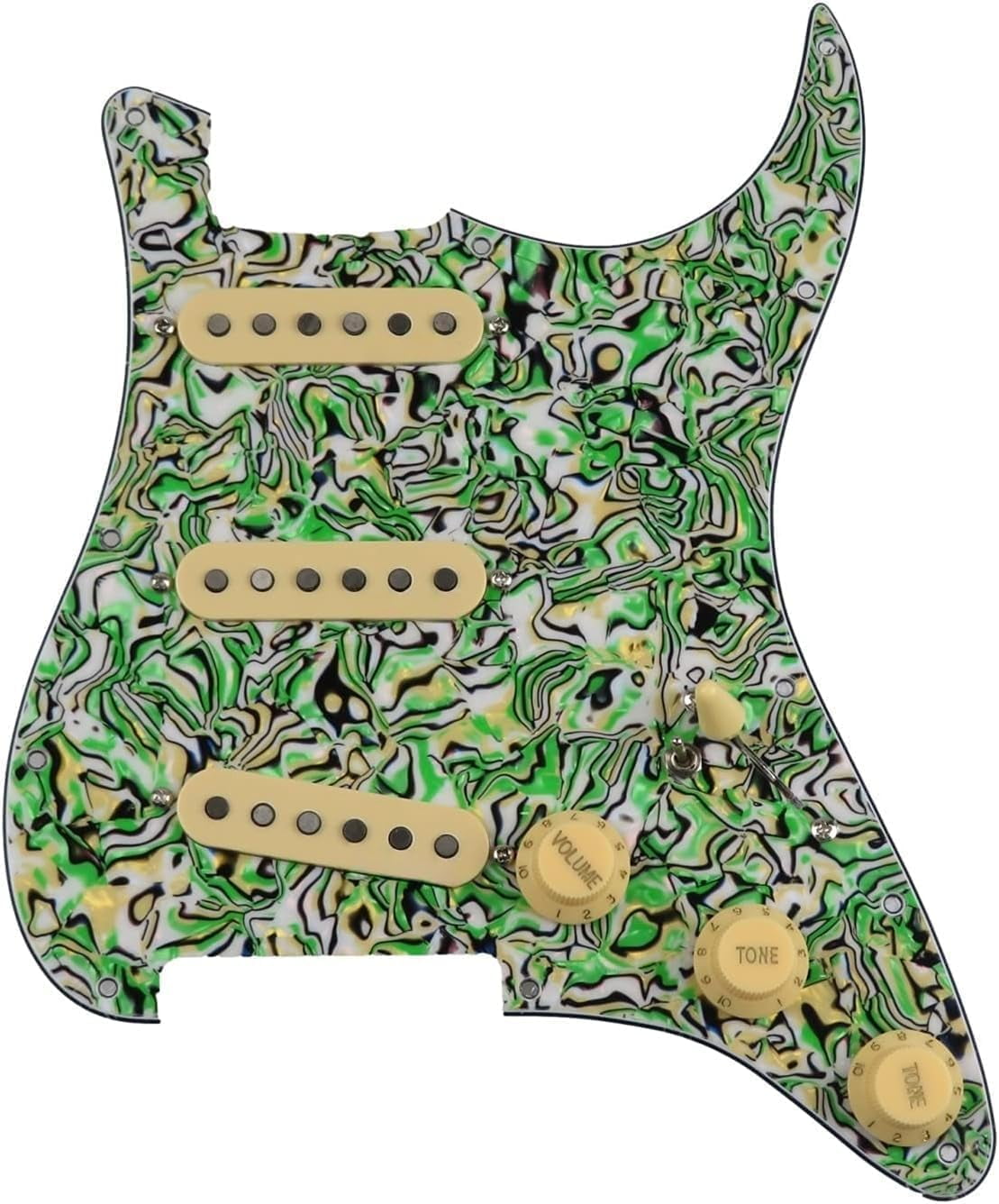Upgrade SSS Prewired Guitar Strat Pickguard Set Alnico V Single Coil ...