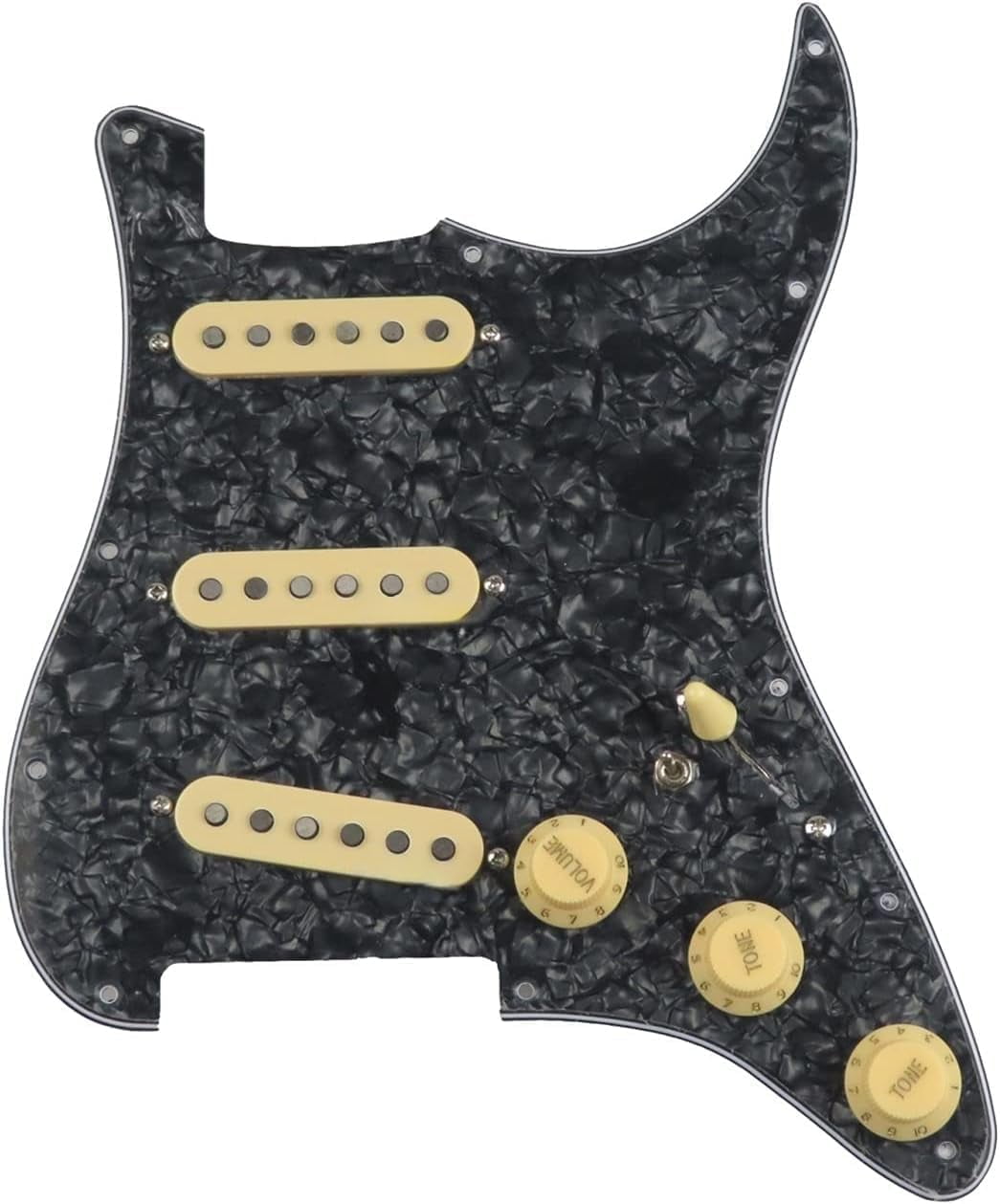 Upgrade SSS Prewired Guitar Strat Pickguard Set Alnico V Single Coil ...