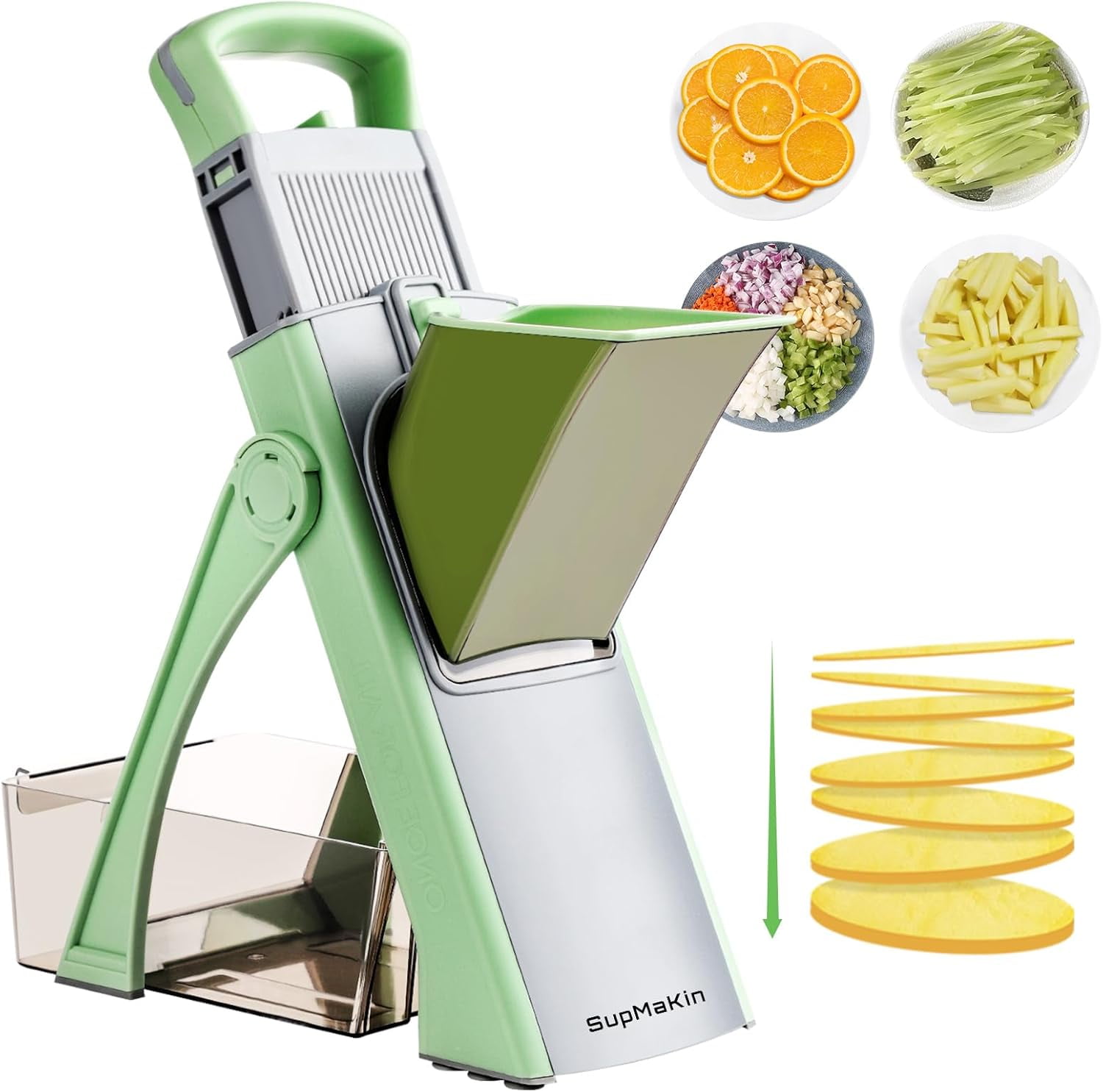 Upgrade Safe Mandoline Slicer for Kitchen: Bigger Entrance Vegetable ...