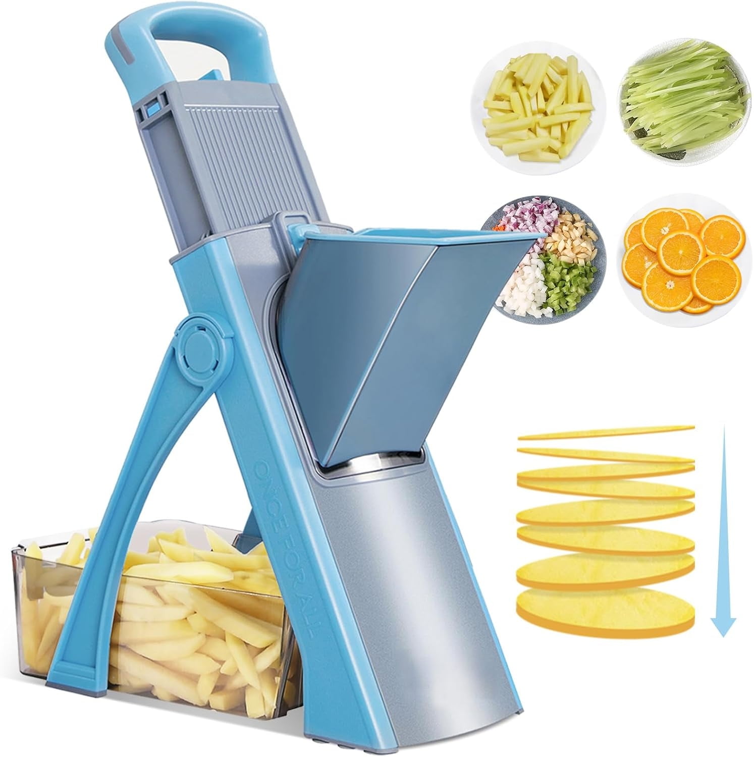 Upgrade Safe Mandoline Slicer for Kitchen, Chopper Vegetable Cutter ...