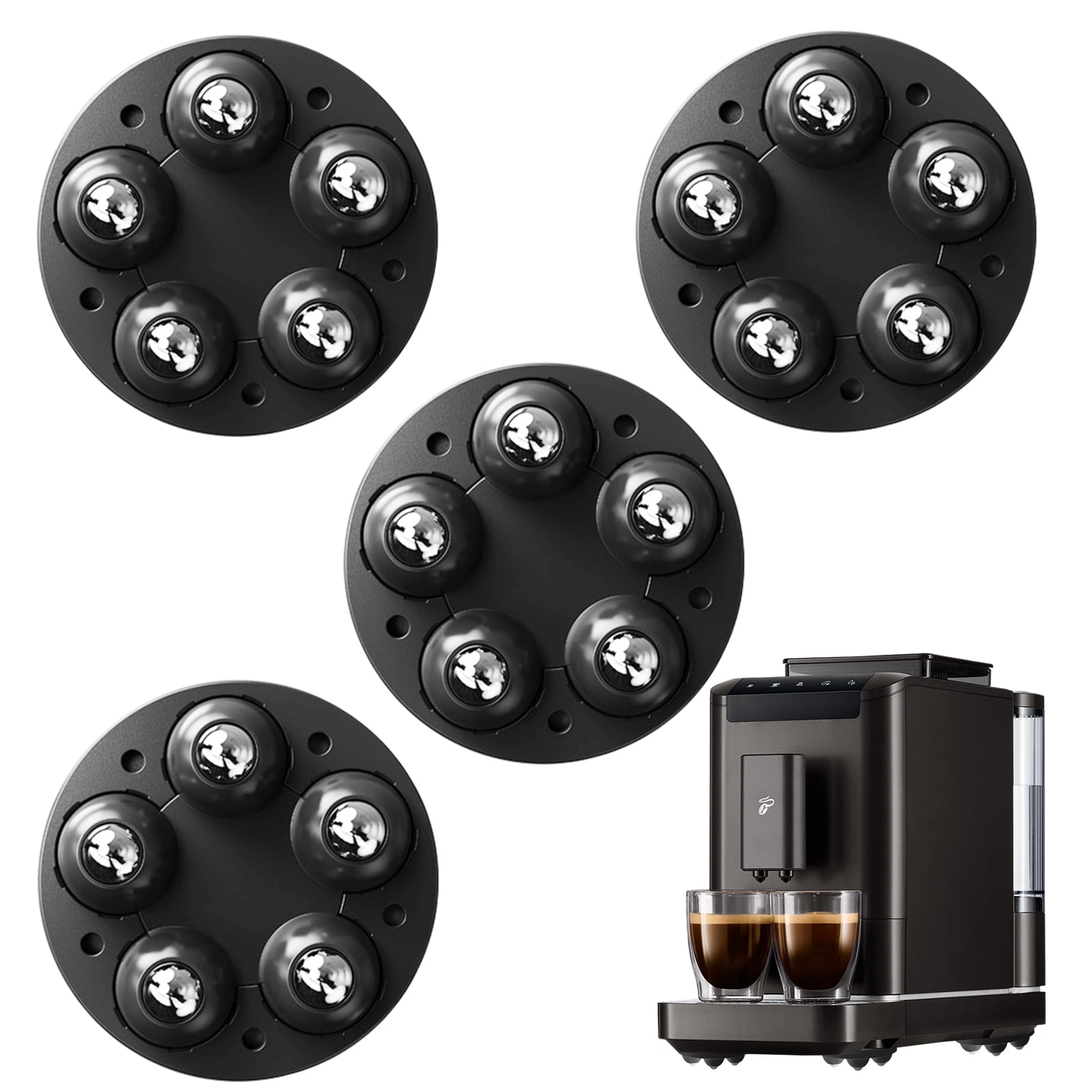 Upgrade Self Adhesive Caster Wheels, 5 Stainless Steel Balls Per Wheel ...