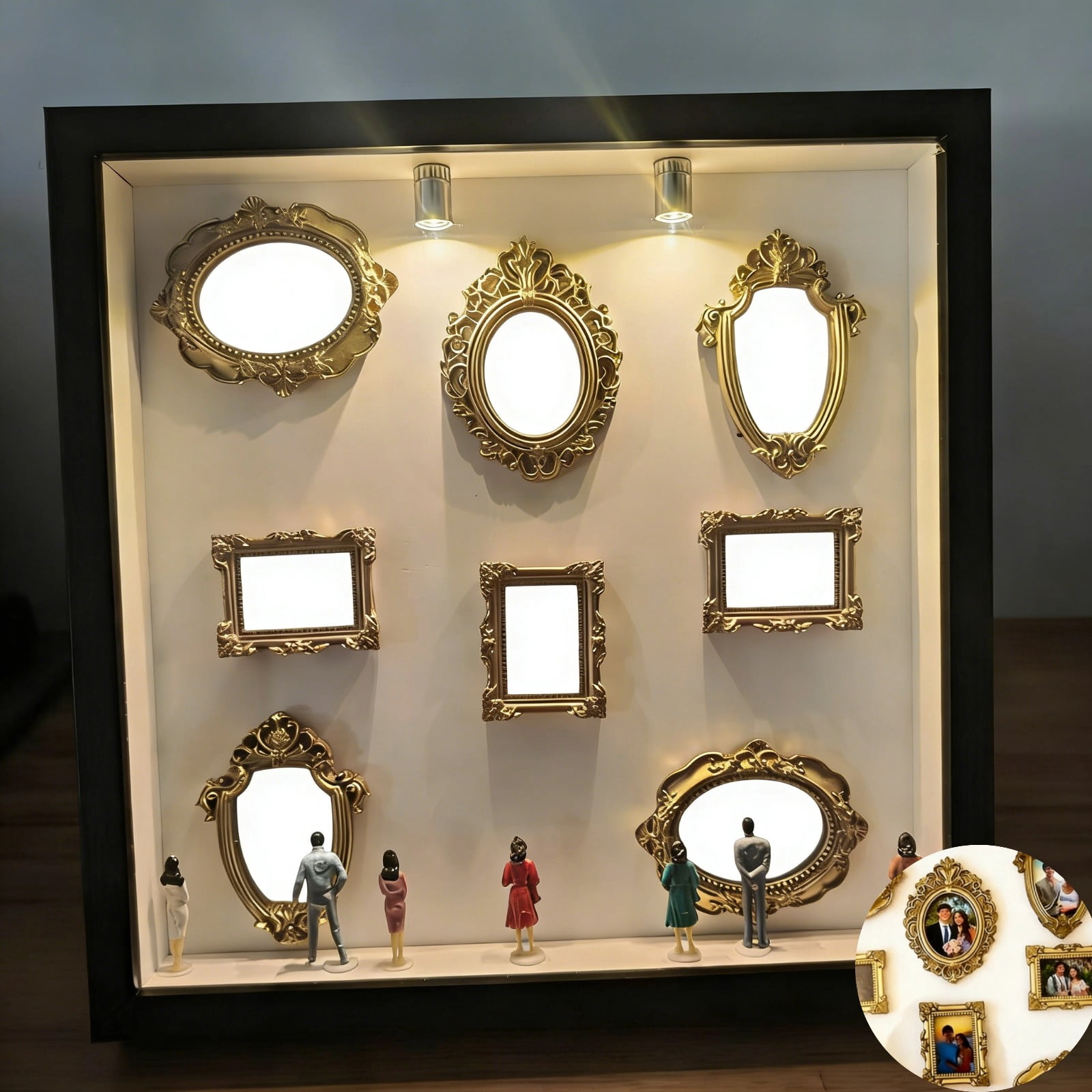Upgrade Shadow Square Frame Kit, DIY Mini Gold Frames Silhouette Box ...