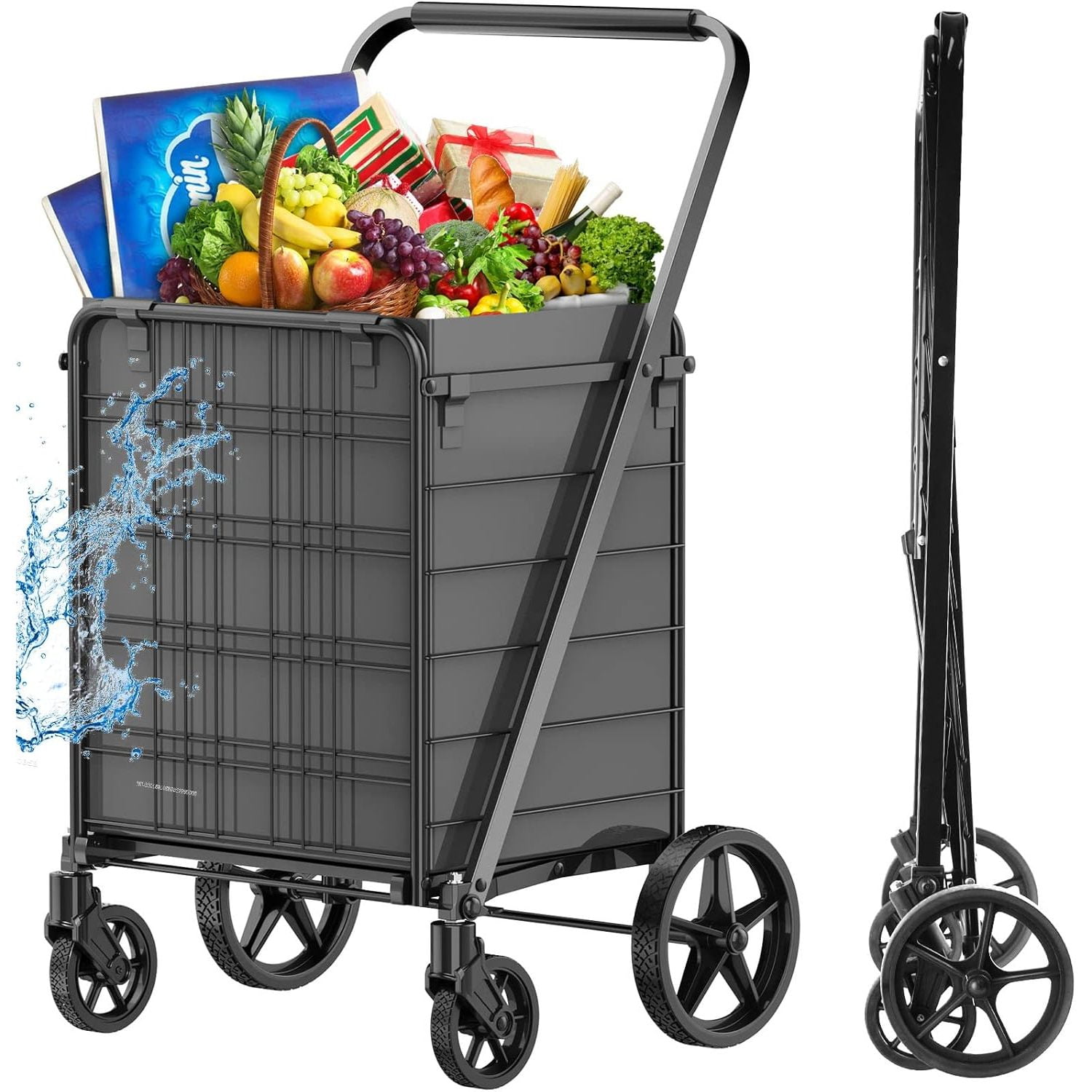 [Upgrade] Shopping Cart for Groceries, 280 LBS Large Grocery Cart with ...