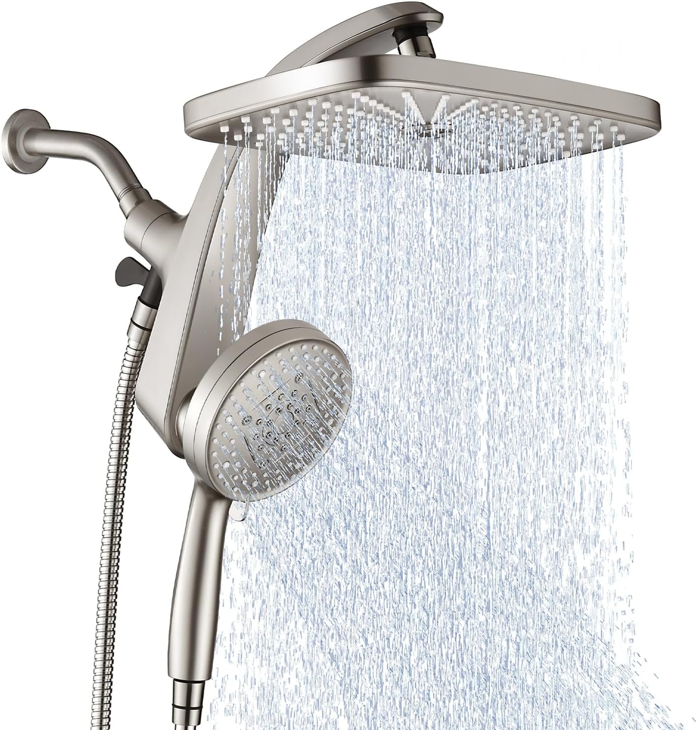 Upgrade Shower Heads with Handheld Spray Combo with Fixed Showerhead ...