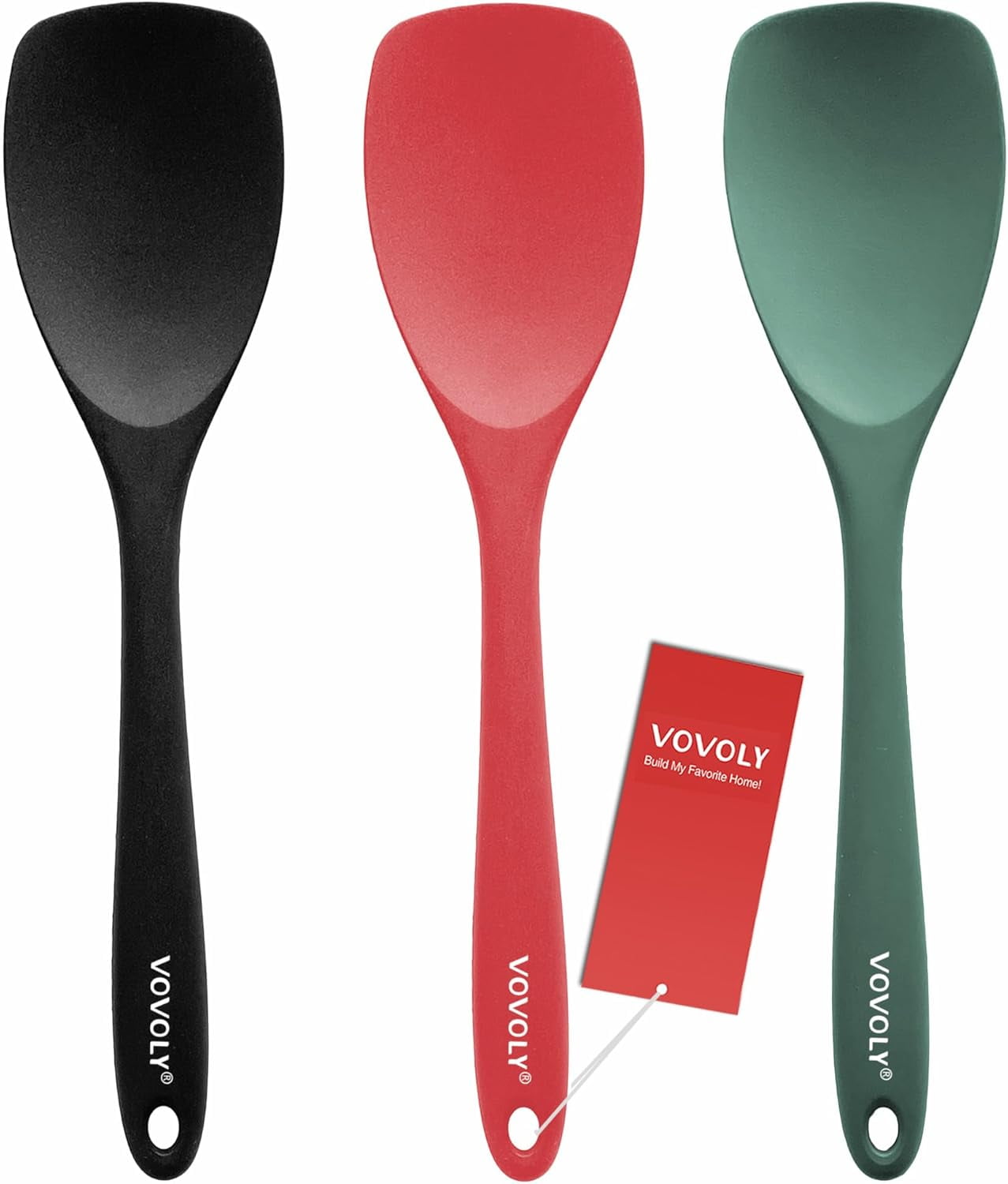 Upgrade Silicone Spatula Spoon Set, Heat Resistant Rubber Spoonula ...