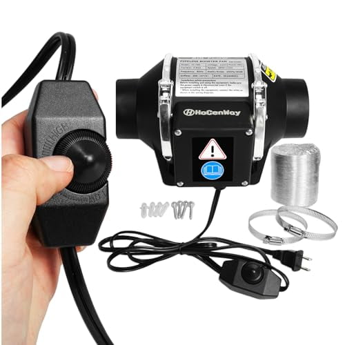 Upgrade Speed Control 3 Inch Inline Booster Duct Fan kit High Flow ...