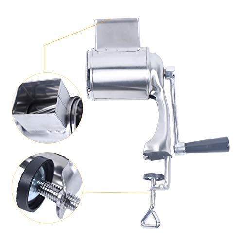 Upgrade Stainless Steel Rotary Vegetable Cheese Grater Potato Slicer ...