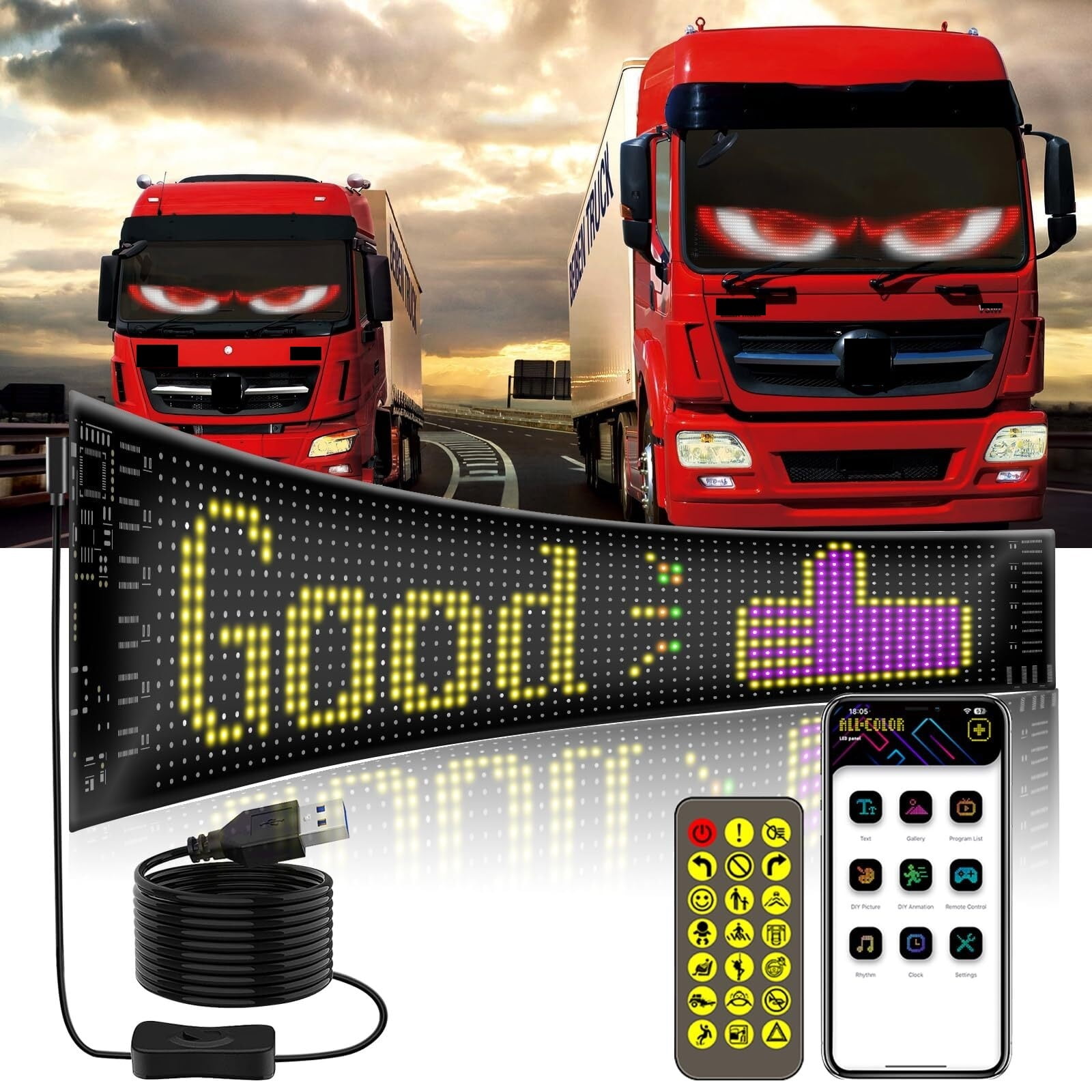 Upgrade Synchronize Multiple Devil Eyes Light for Car,Full Color Eye ...